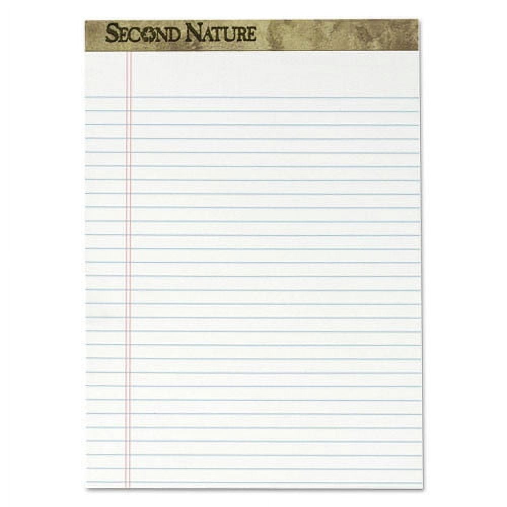 Tops Second Nature Recycled Letter Pads Lgl/Red Margin Rule White 50 ...