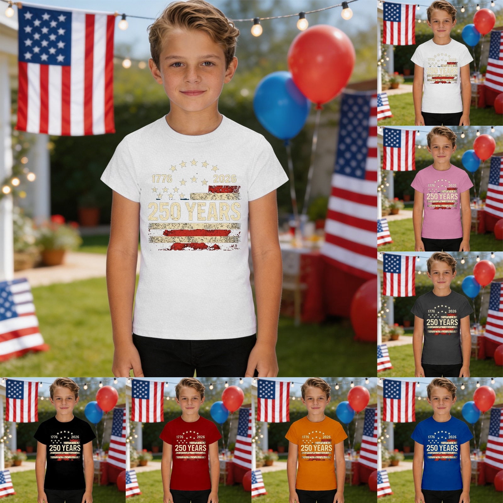 Tops for Toddler Boys Patriotic Graphic 4th Of July Celebration Print ...