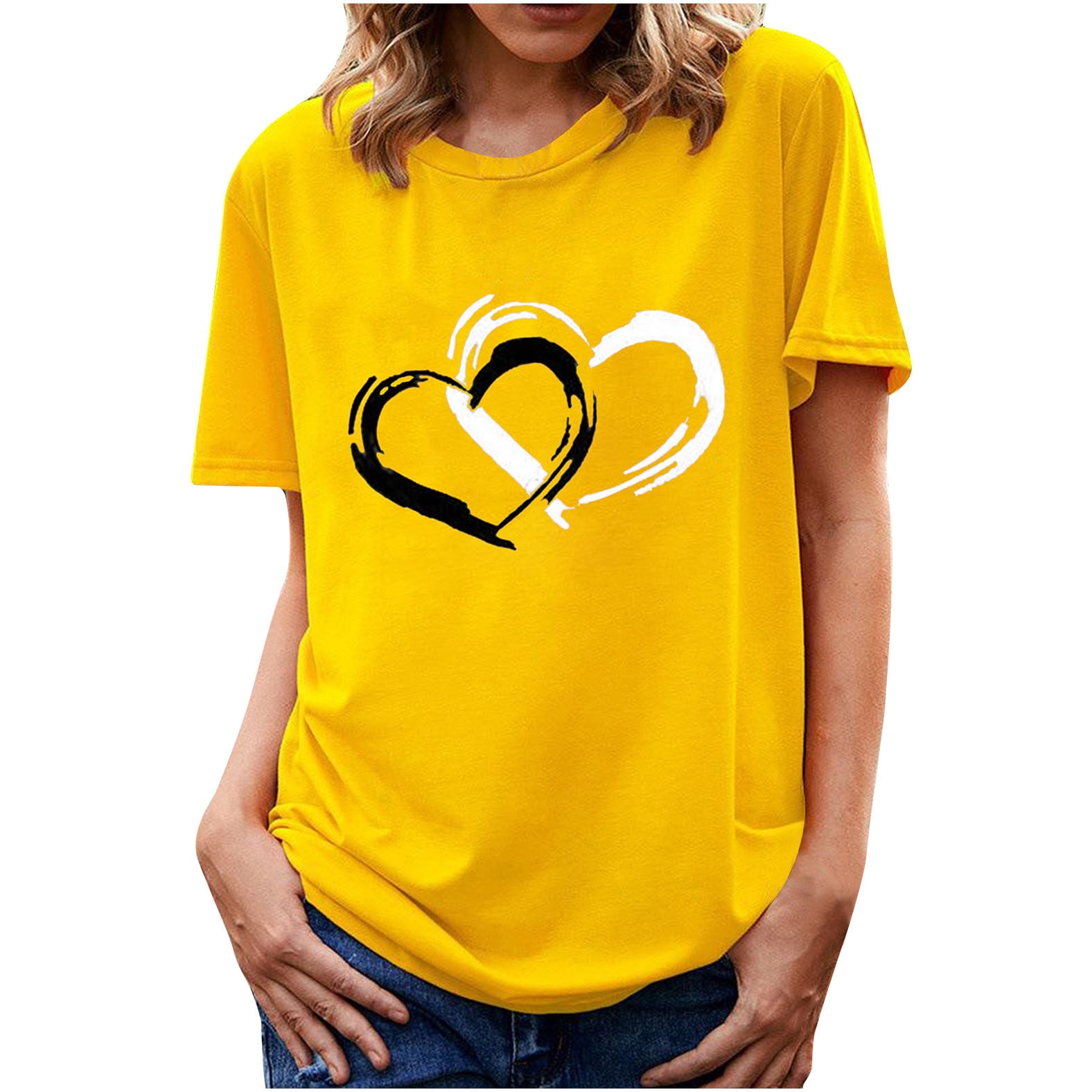 Tops for Women Casual Summer Short Sleeve Crewneck Basic T Shirts ...