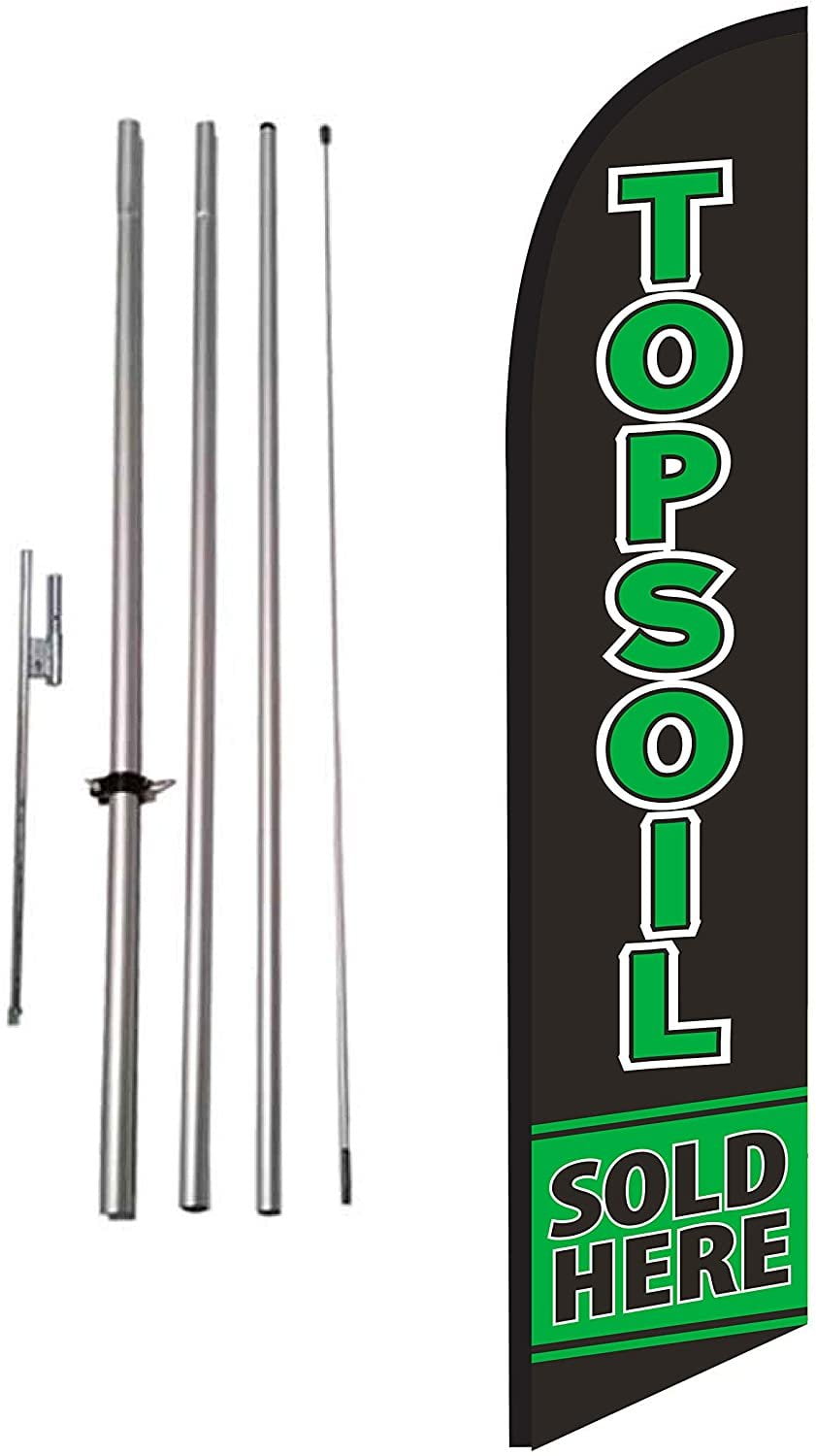 Topsoil Sold Here Advertising Feather Banner Swooper Flag Sign with ...