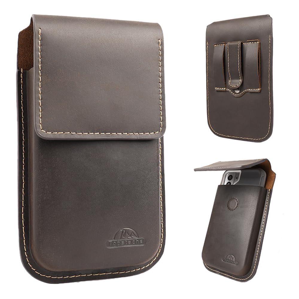 Topstache Leather Phone Holster with Belt Clip,Flip Cell Phone Pouch ...