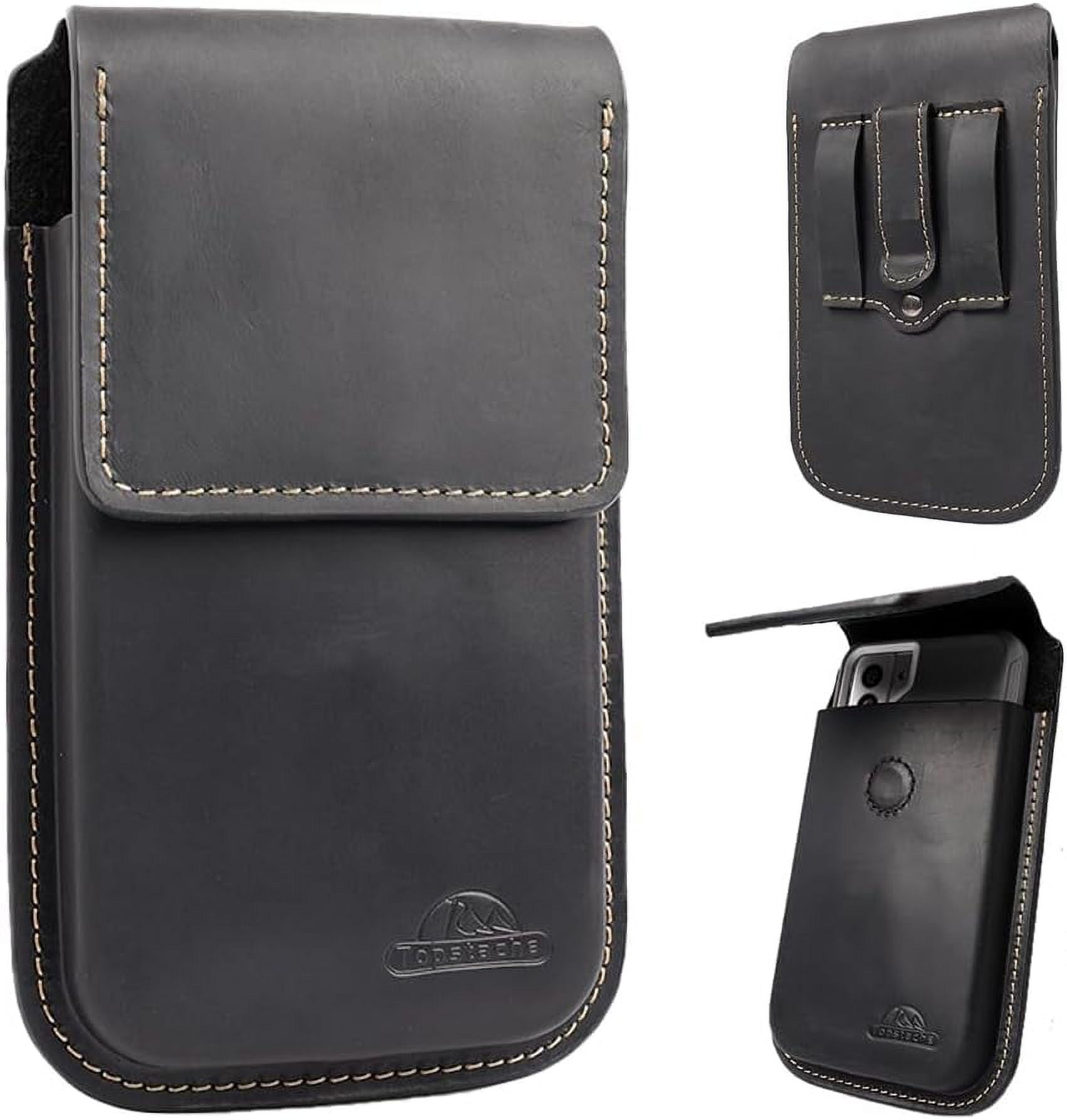 Topstache Leather Phone Holster with Belt Clip,Flip Cell Phone Pouch ...