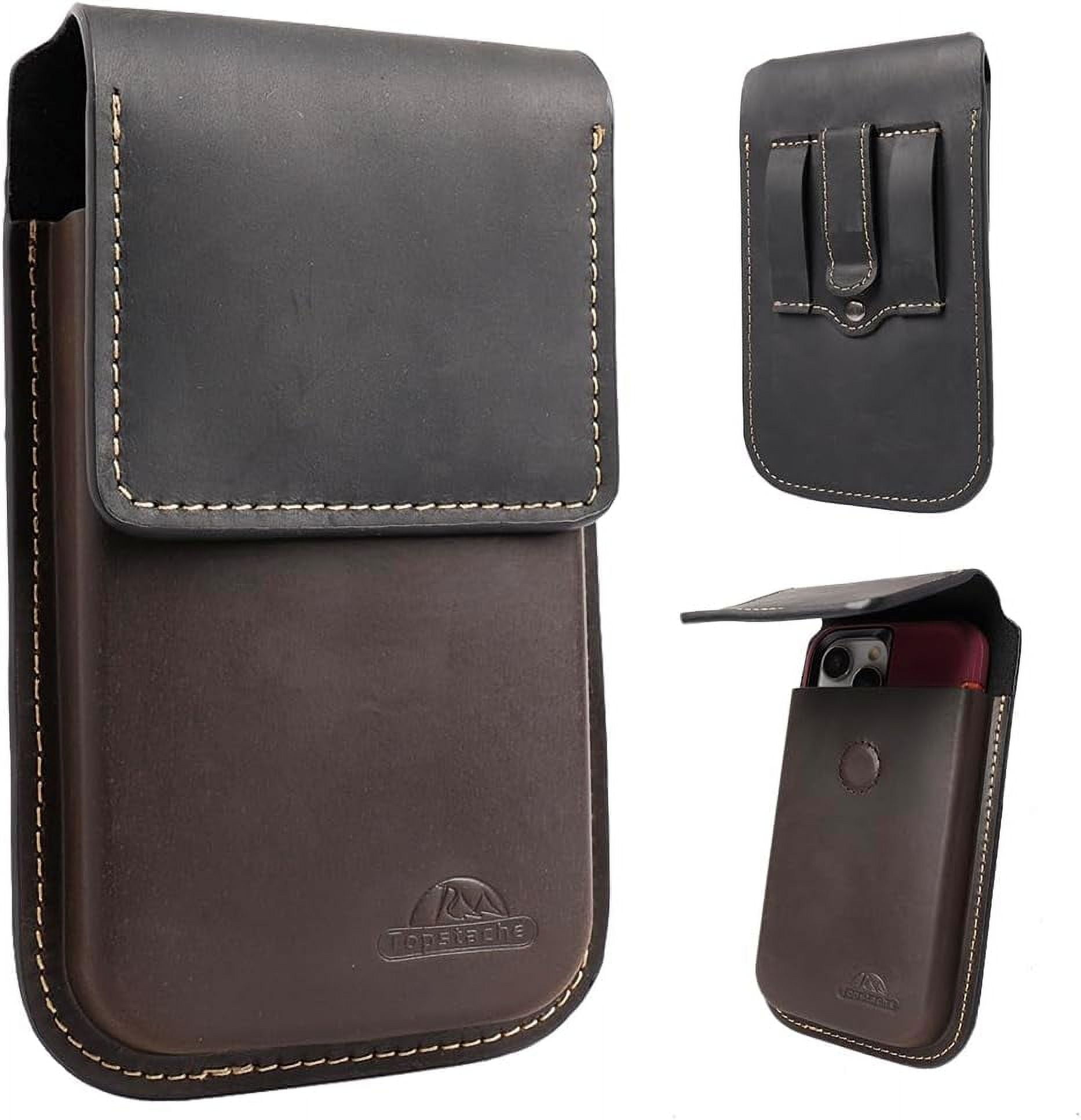 Topstache Leather Phone Holster with Belt Clip,Flip Cell Phone Pouch ...