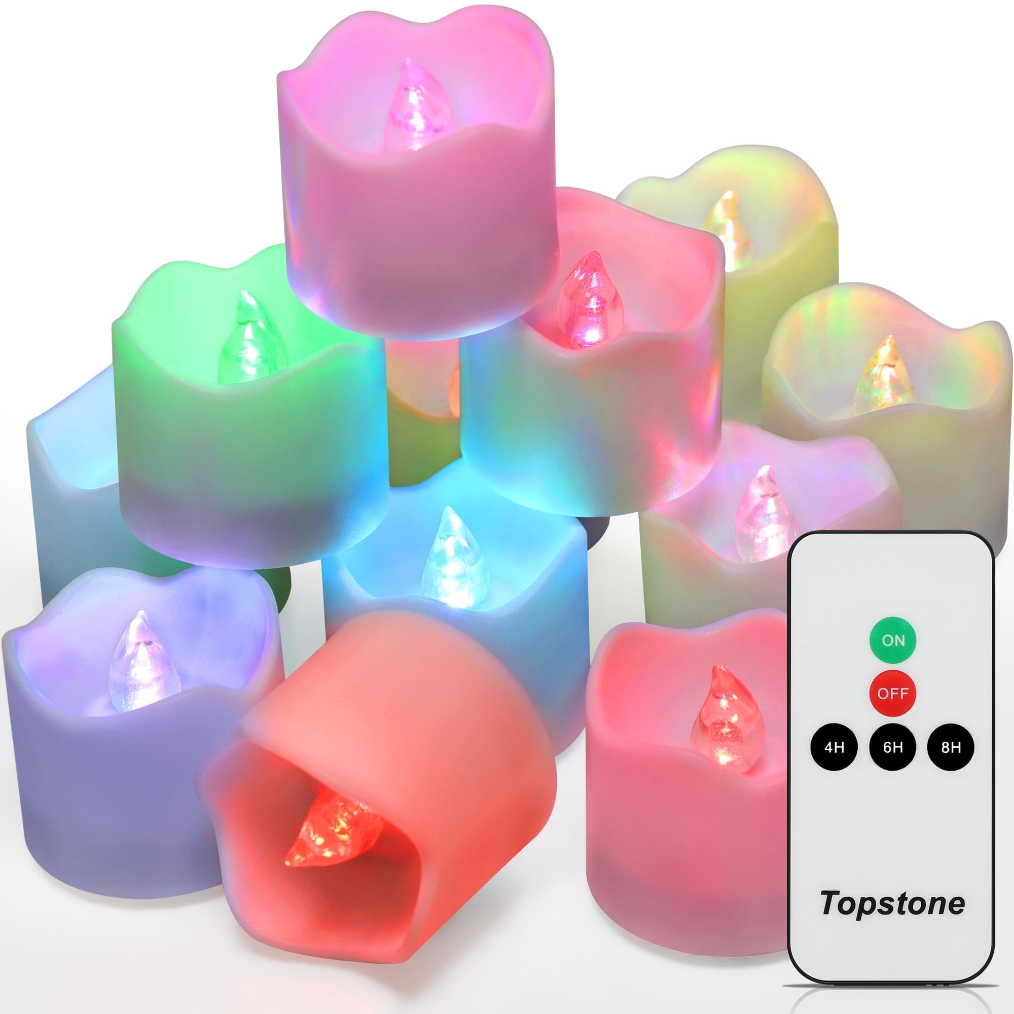 Topstone Flickering Flameless Candles with Remote ,Color Changing Led ...