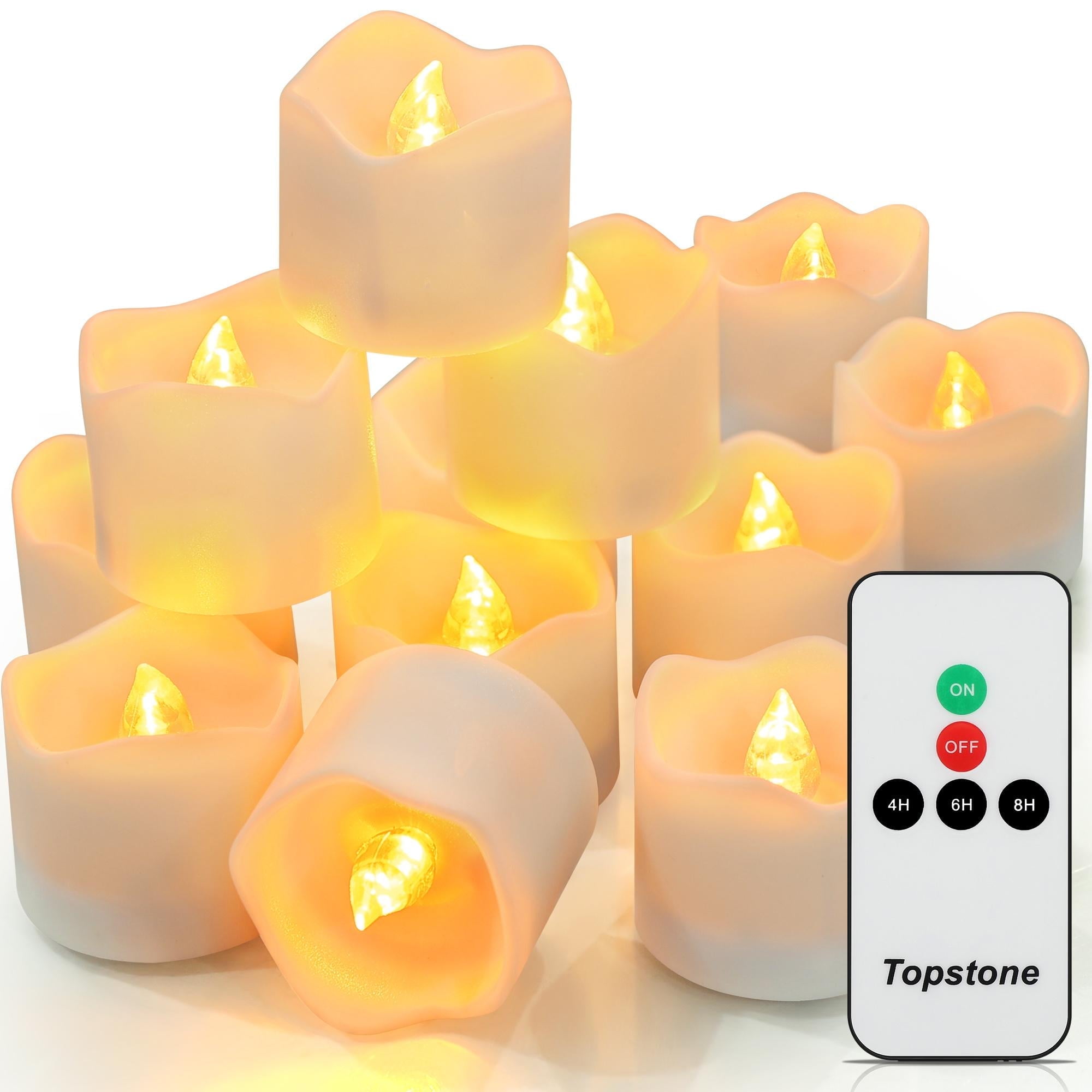 Topstone Flickering Tea Lights Candles ,Remote Flameless Candle ,Fake ...