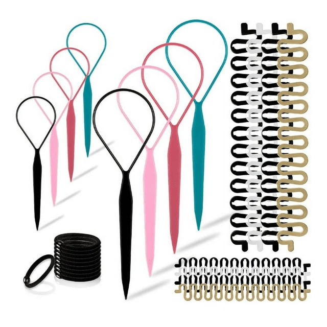 Topsy Hair Styling Tools Set, 8 pcs Tail & 8 pcs French Centipede ...