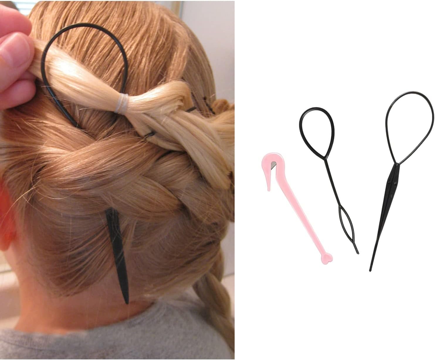 Topsy Tail Hair Tool, Pony Tail Hair Braiding Tool Bands Remover Cutter ...