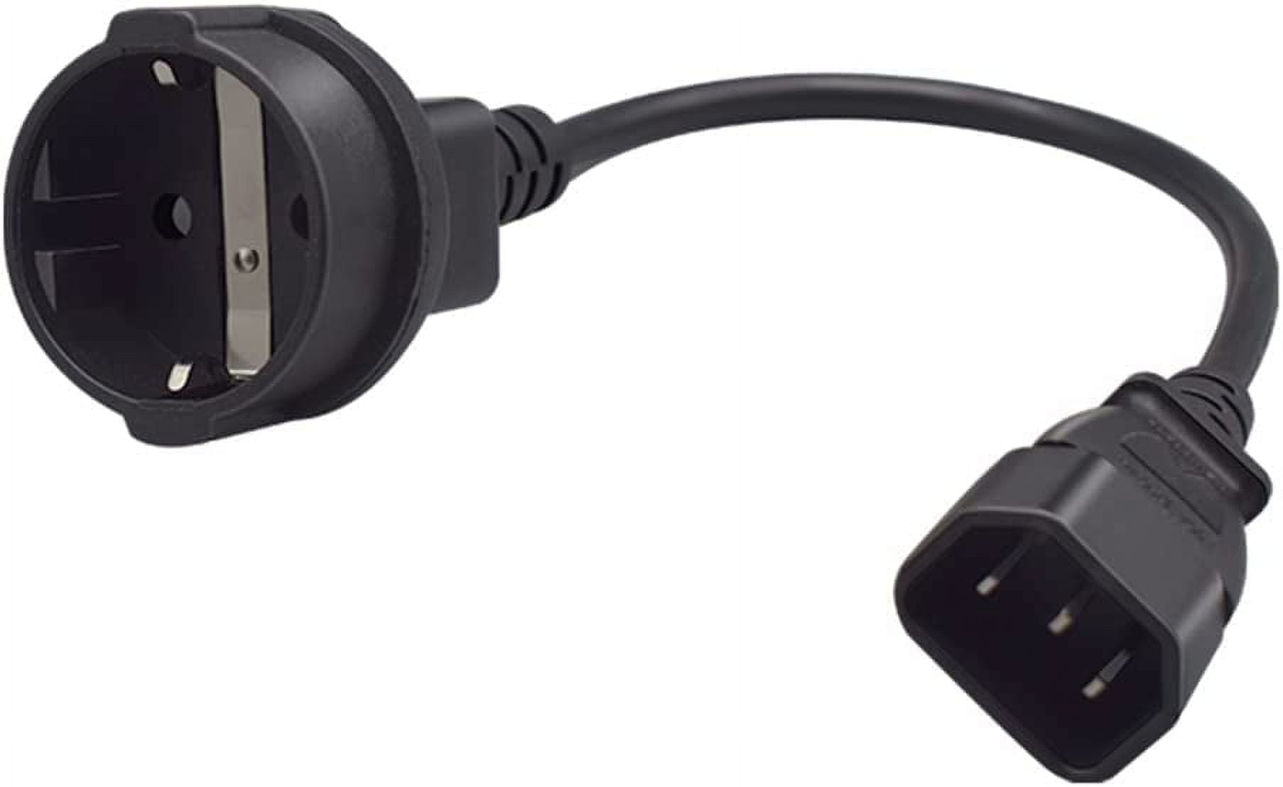 Toptekit IEC 320 C14 Male to Europe Schuko Female Socket Short Adapter ...