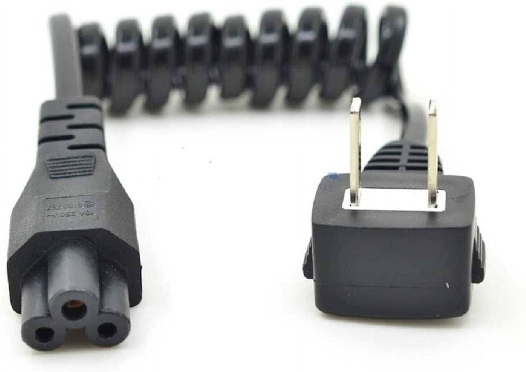 Toptekits 1-15P to C5, NEMA1-15P Angeld to IEC320 C5 Retractable Spring AC Power Cord,2-Pin US ...