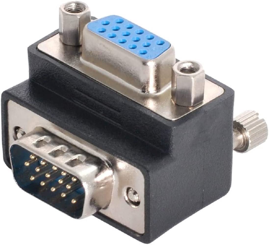 Toptekits 2-Pack Up Angled 90 Degree VGA SVGA Male to Female Adapter,Up ...