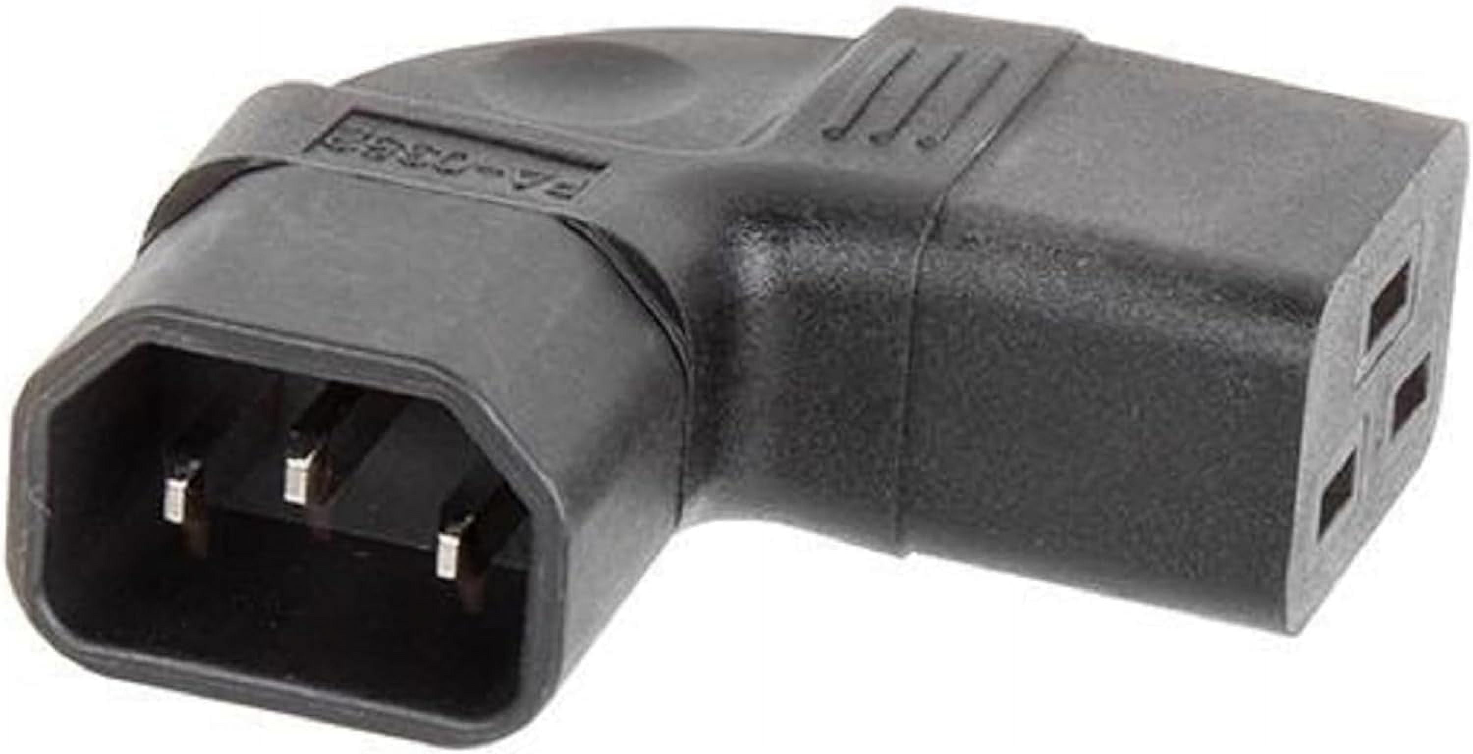 Toptekits 2-Pack PDU UPS C14 to C19 Converter Plug Adapter, IEC 320 C14 Male to Right Angled C19 ...