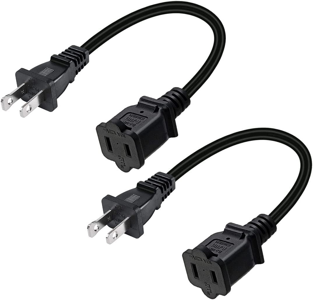 Toptekits 2-Pack Polarized USA Outlet Saver Power Extension Cord Cable ...