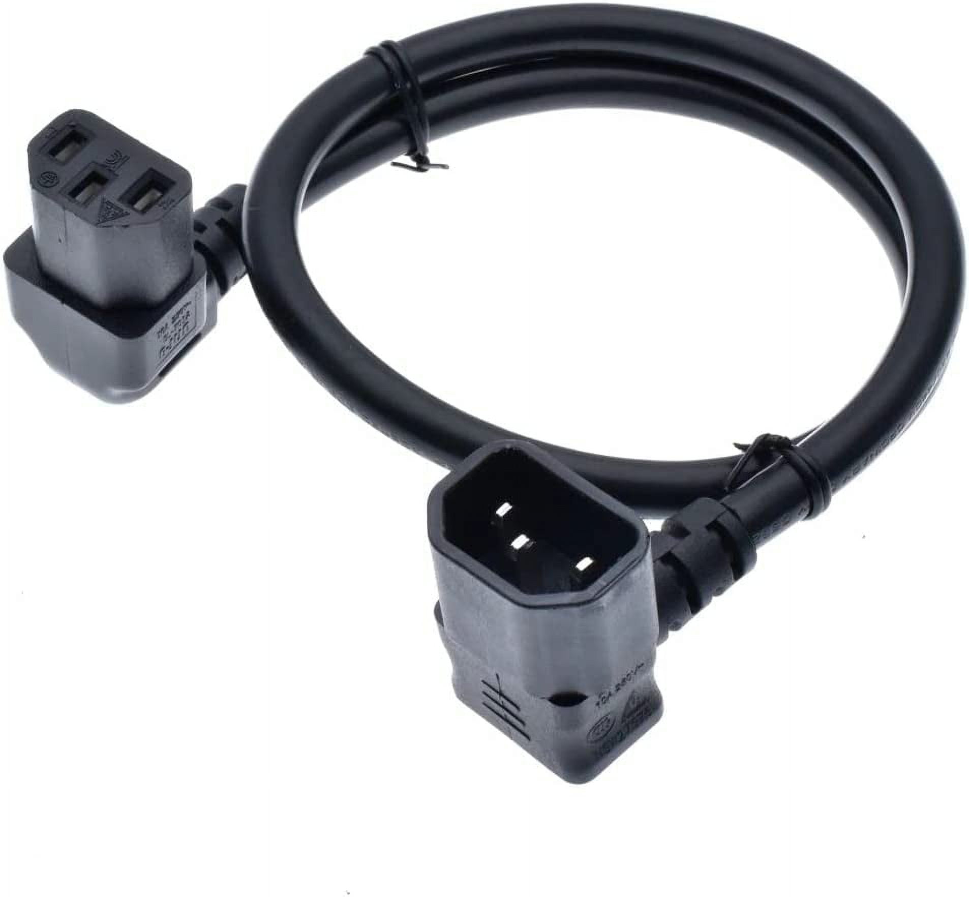 Toptekits 2ft/60cm C14 to C13 PDU Power Supply Extension Cord,90-Degree ...