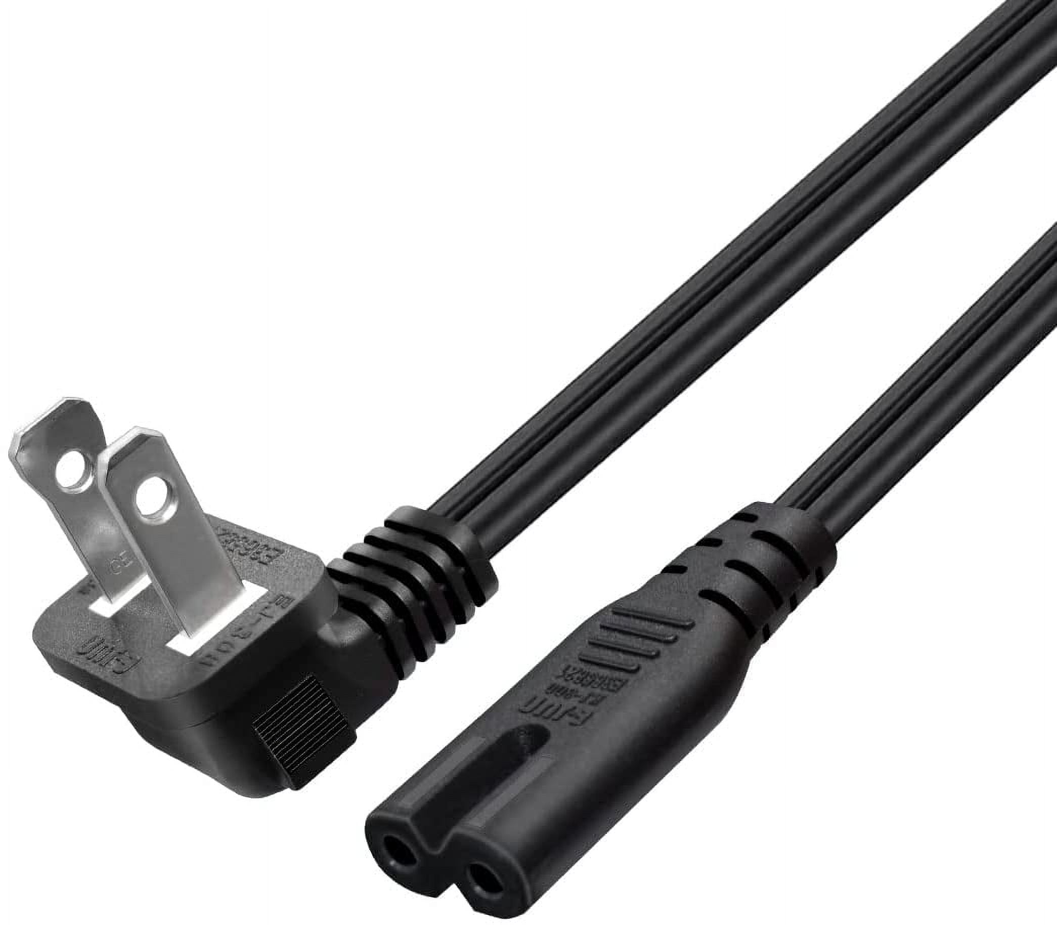 Toptekits 90-Degree Angle Polarized NEMA 1-15P to IEC320 C7 18AWG AC ...