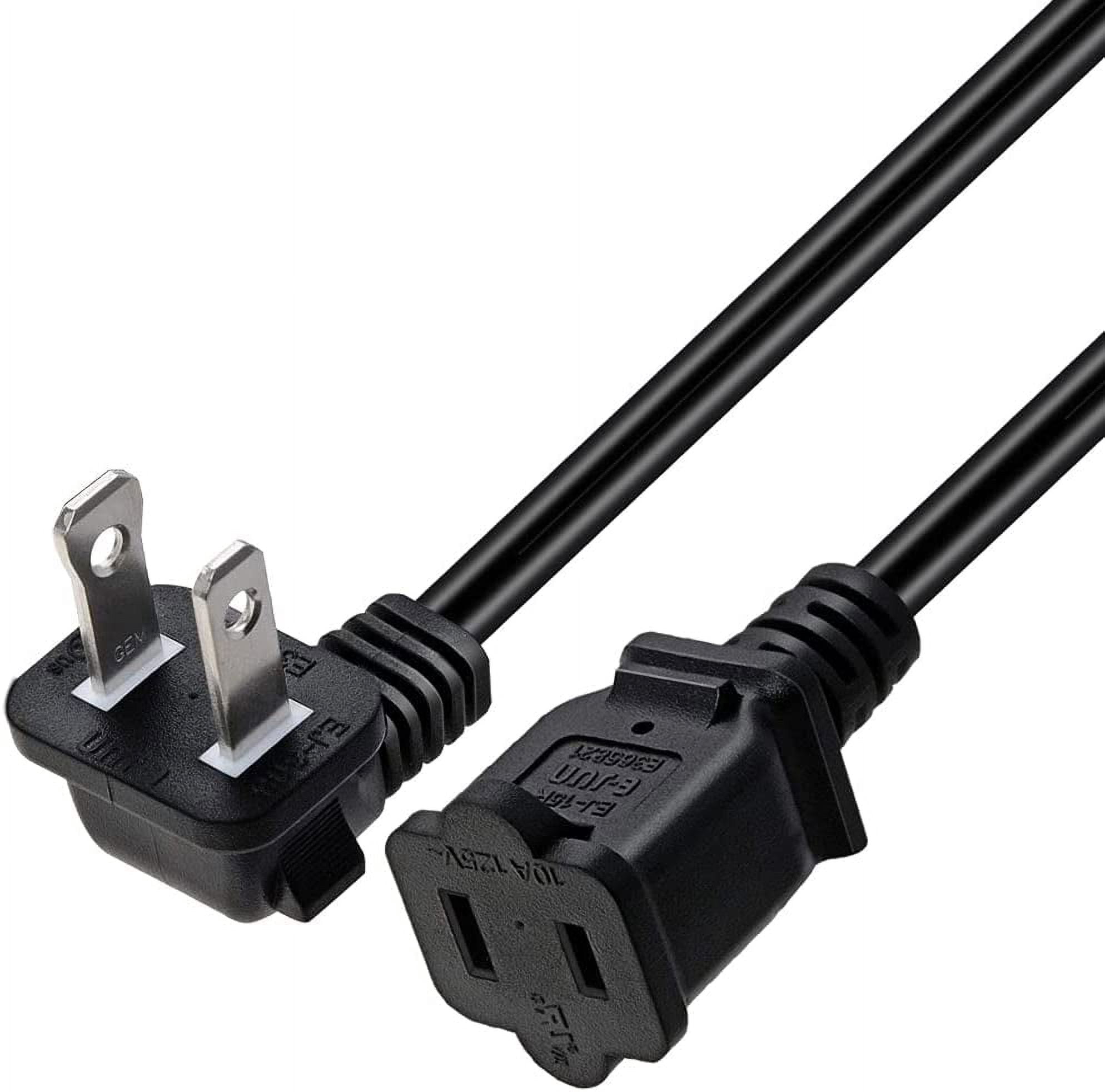 Toptekits 90 Degree Angled Polarized US 2-Prong Male-Female Extension ...
