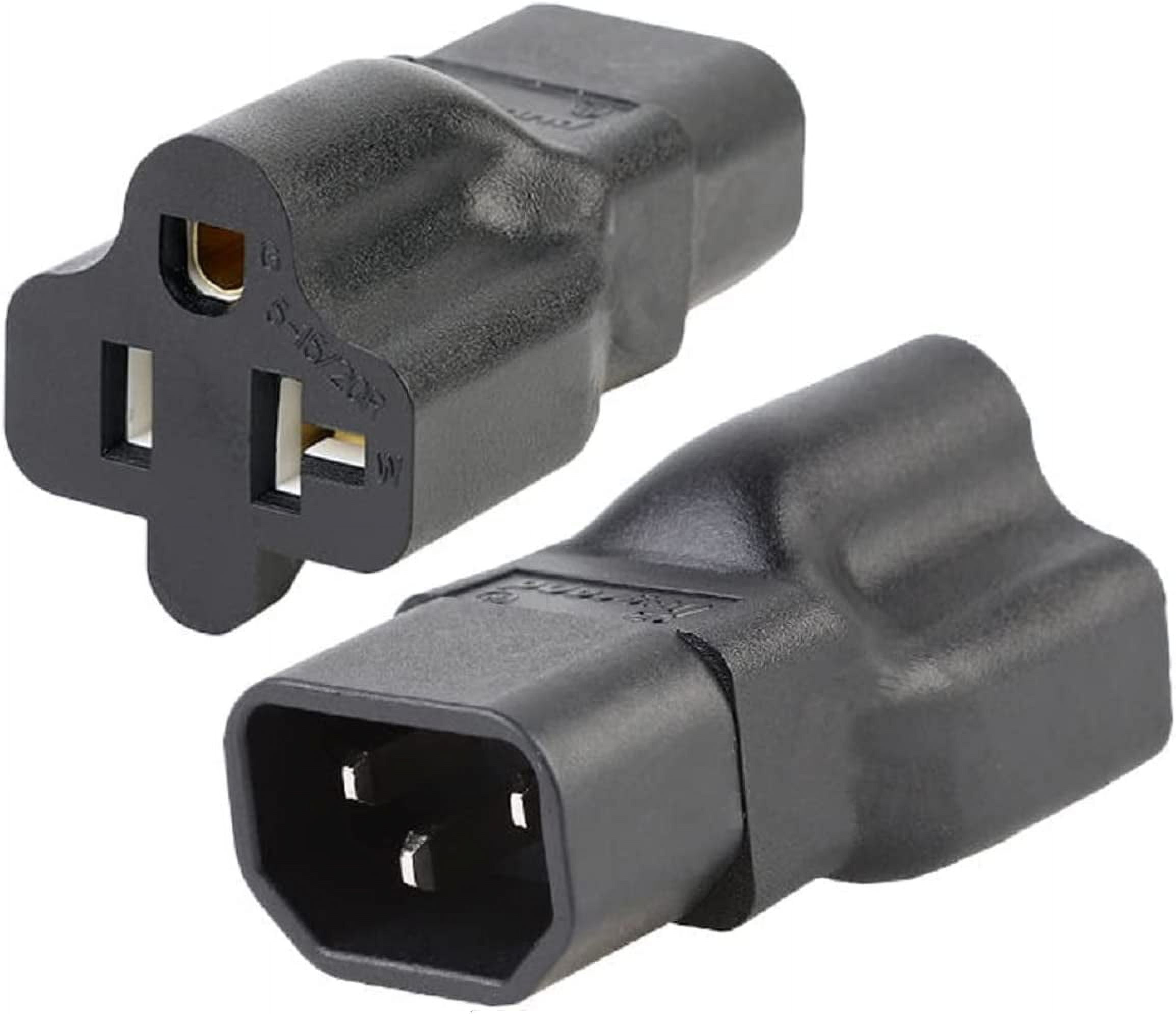 Toptekits C14 to 5-15R/5-20R Comb AC Power Adapter,2-in-1 IEC C14 15Amp ...