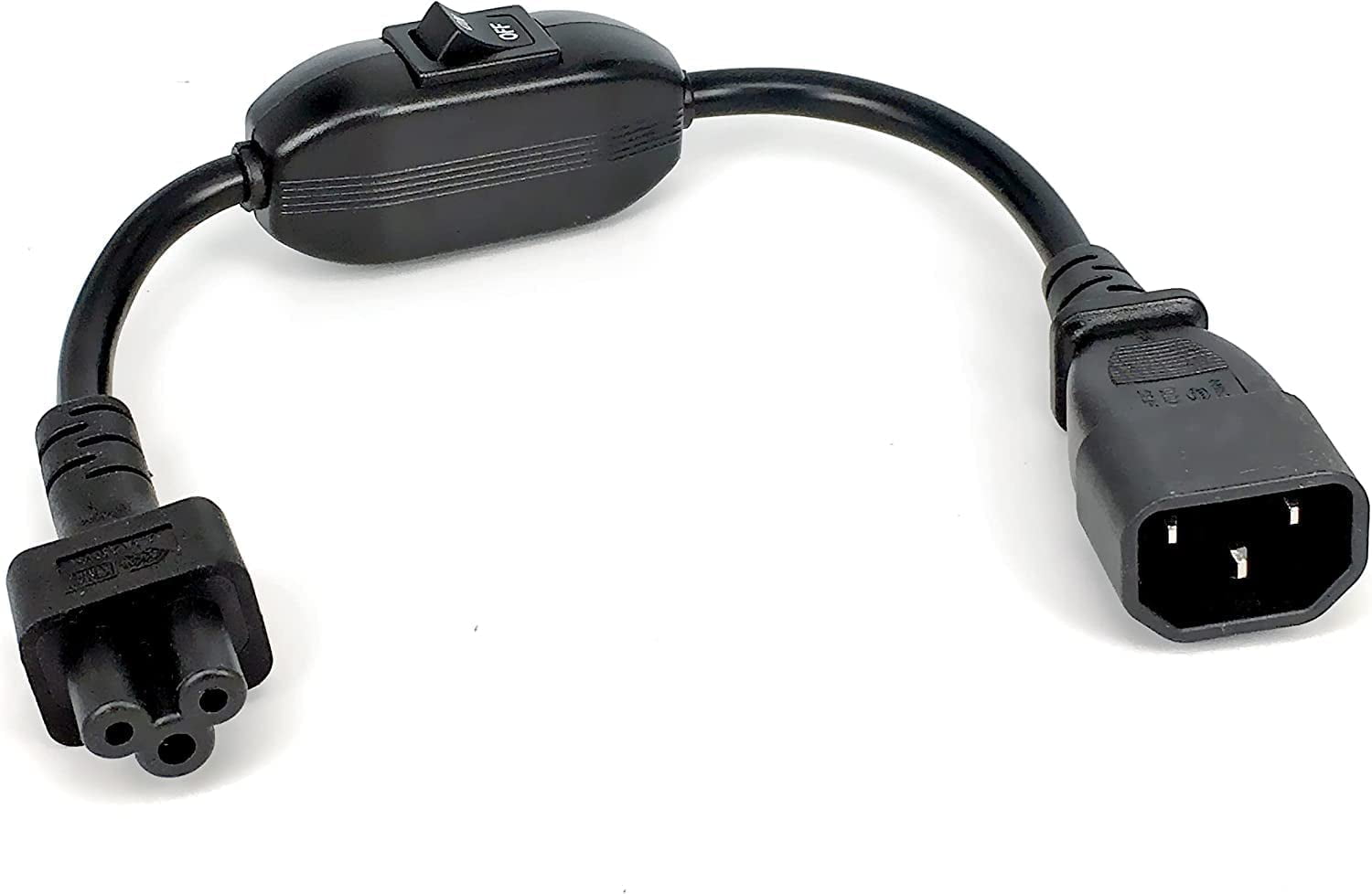 Toptekits C14 to C5 Power Cord with Switch ,IEC 320 C14 Male to C5 Female Adapter Cable with ON ...