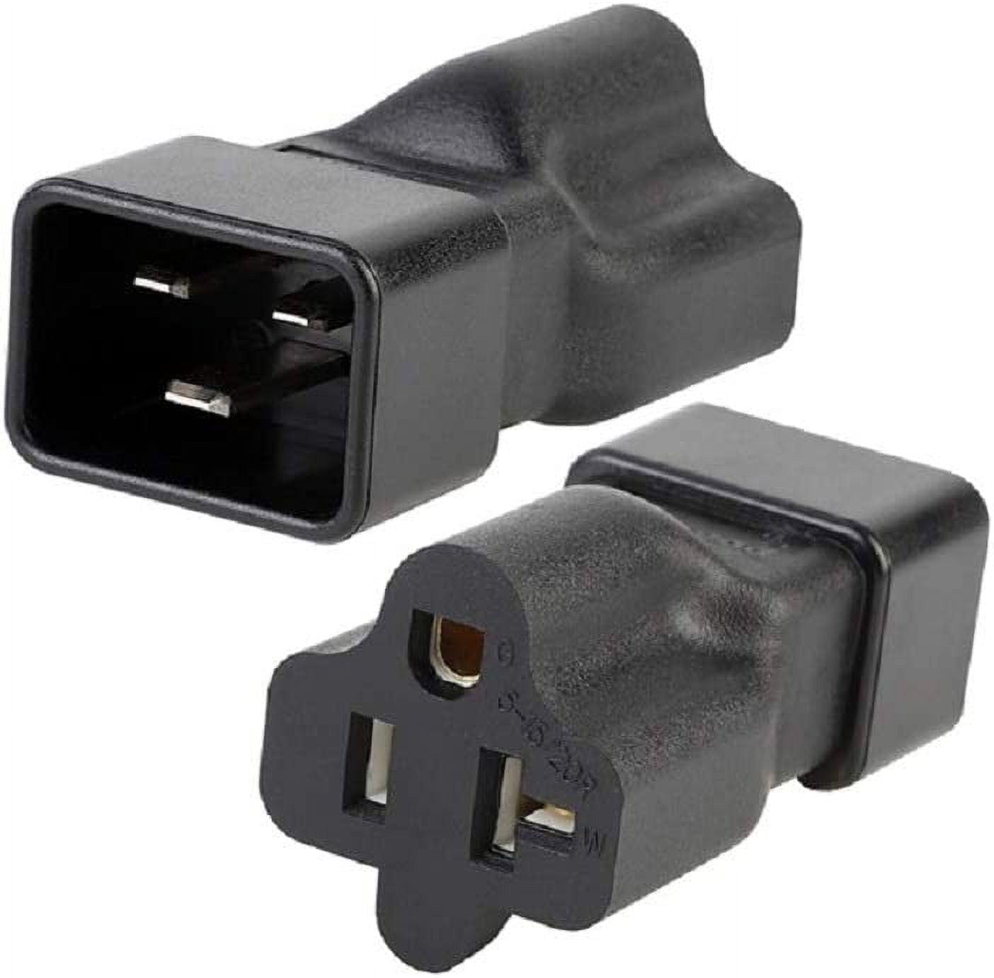 Toptekits C20 to Nema 5-15R/5-20R Comb AC Power Adapter,2-IN-1 IEC320 ...