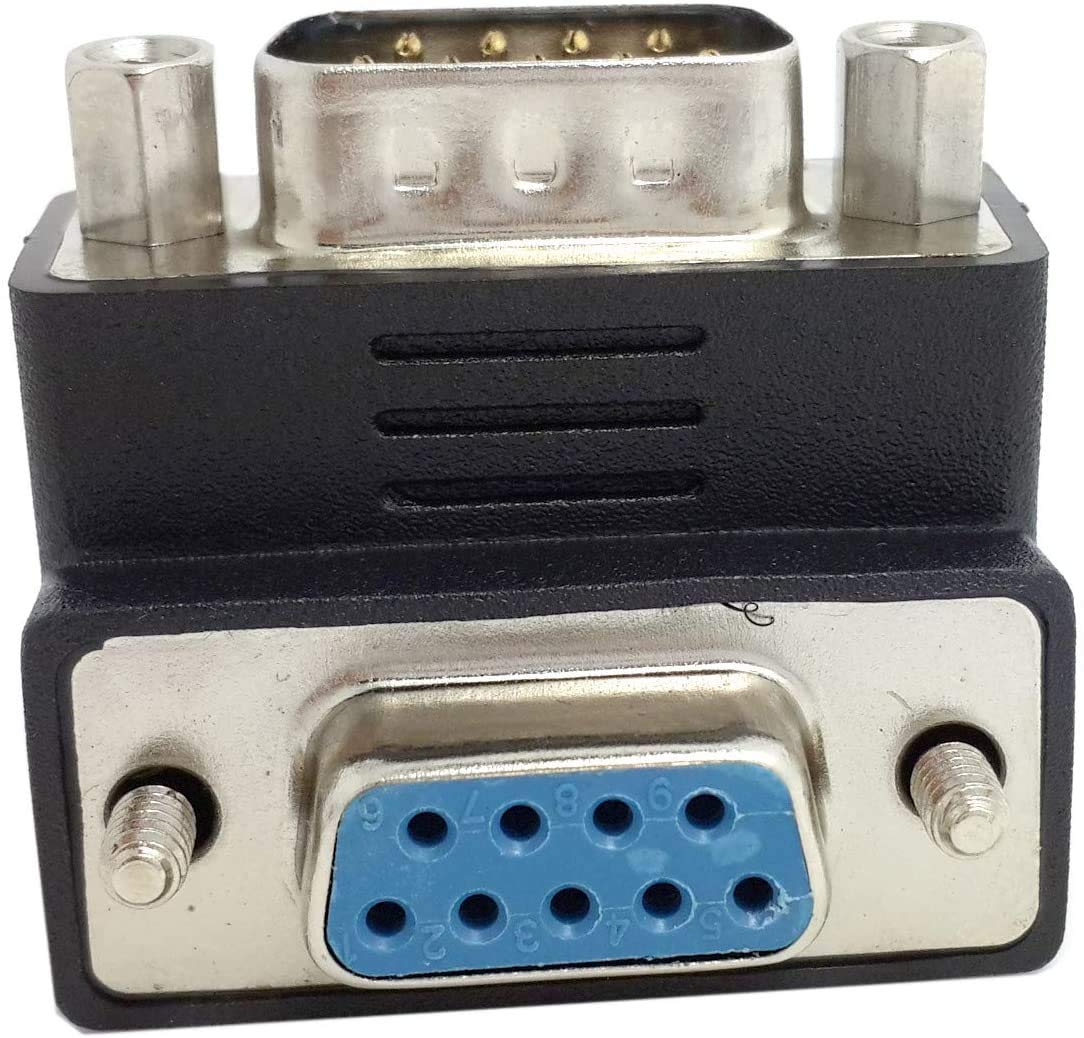 Toptekits DB9 Male to Female Adapter 90 Degree Downward, RS232 DB9 Pin ...