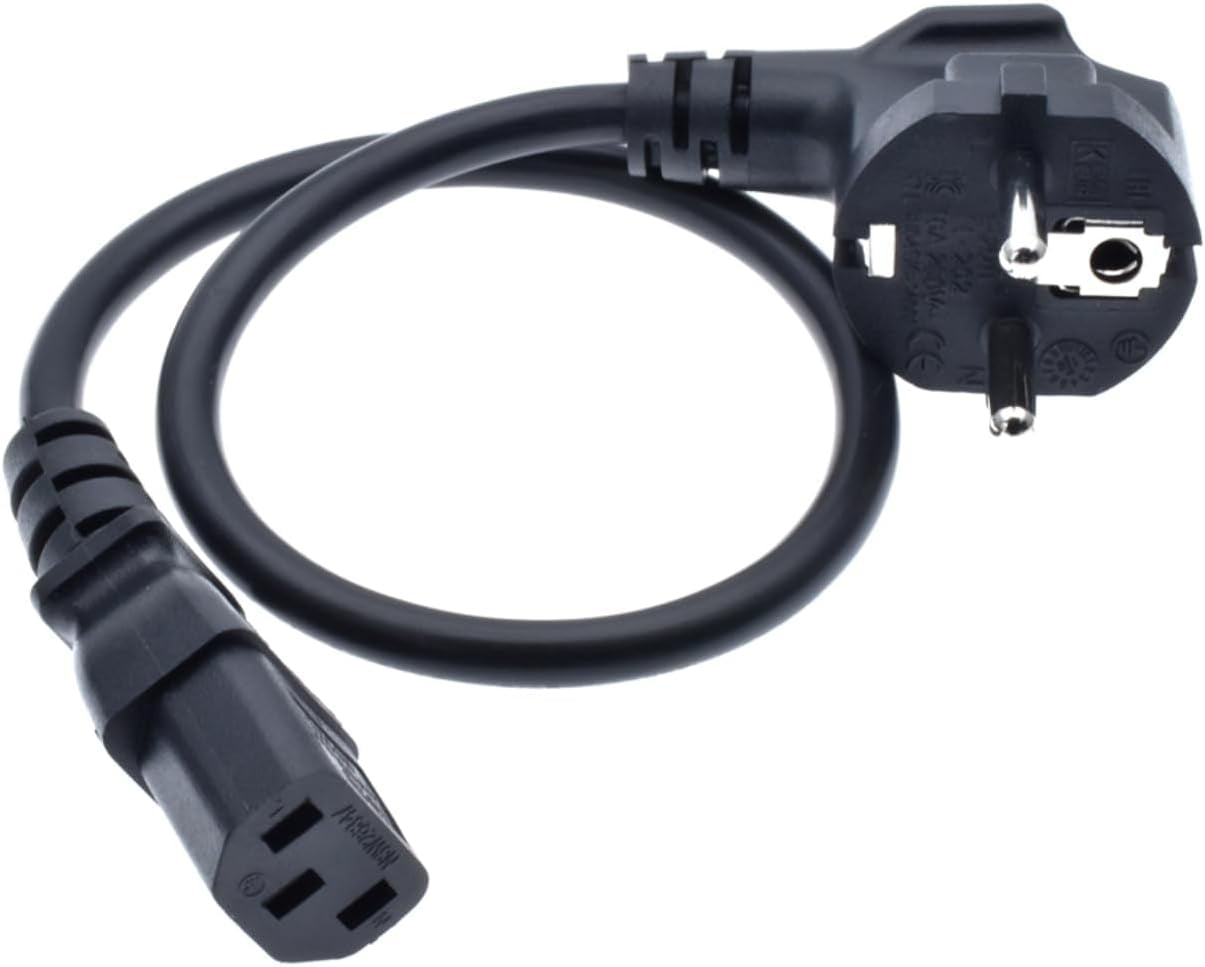 Toptekits EU Europe Schuko to IEC C13 Cable,2ft/60cm 2-Prong European Power Cord,Standard AC ...