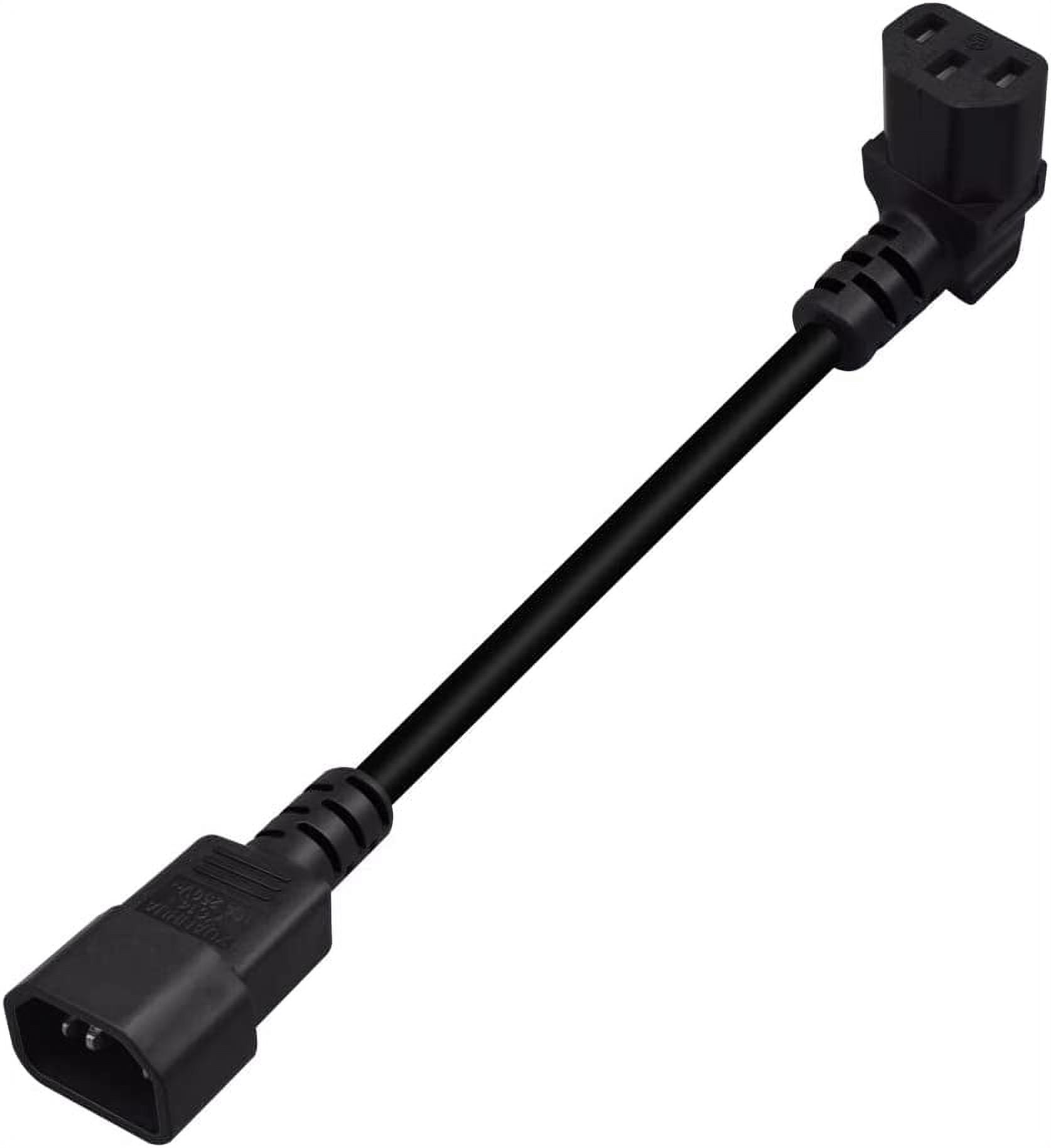 Toptekits IEC 320 90 Degree C13 3-Pin Female to C14 3-Pin Male PDU UPS ...