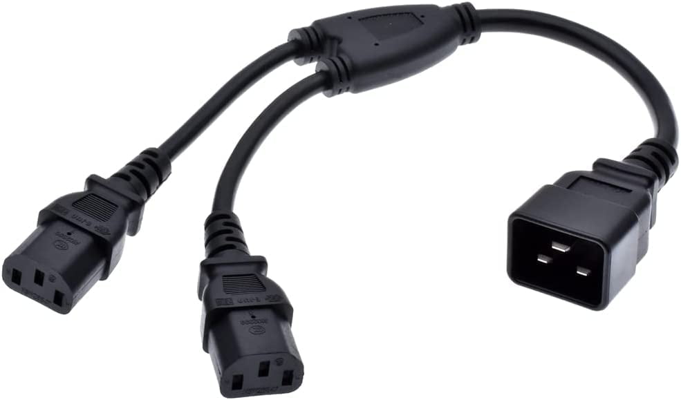 Toptekits IEC 320 C20 to Dual C13 Splitter Power Cord, Heavy Duty C20 Male to 2X C13 Female Y ...