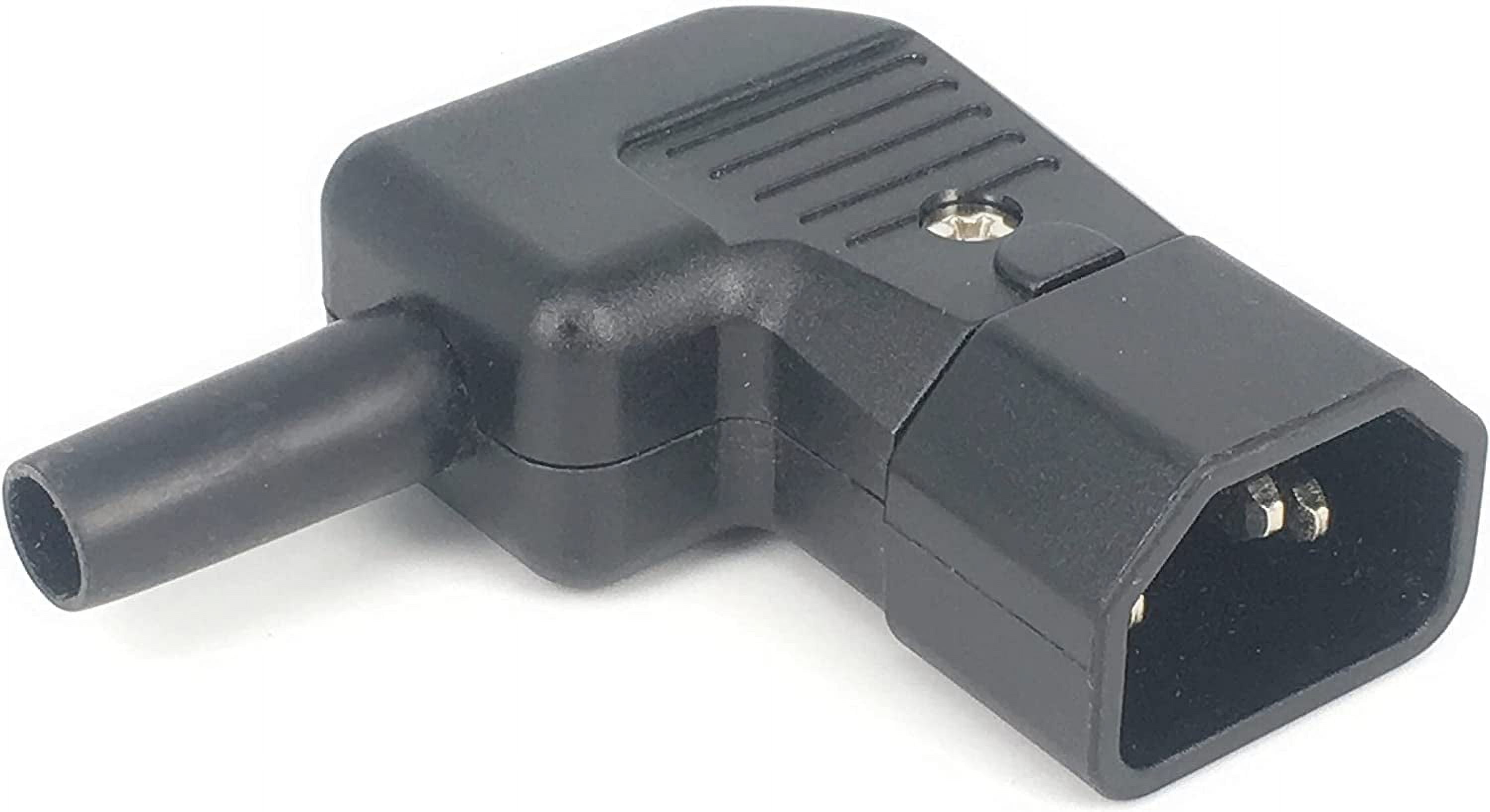 Toptekits IEC C14 Right Angled Power Cord Connector,IEC 320 C14 90 Degree Male Plug Rewirable ...