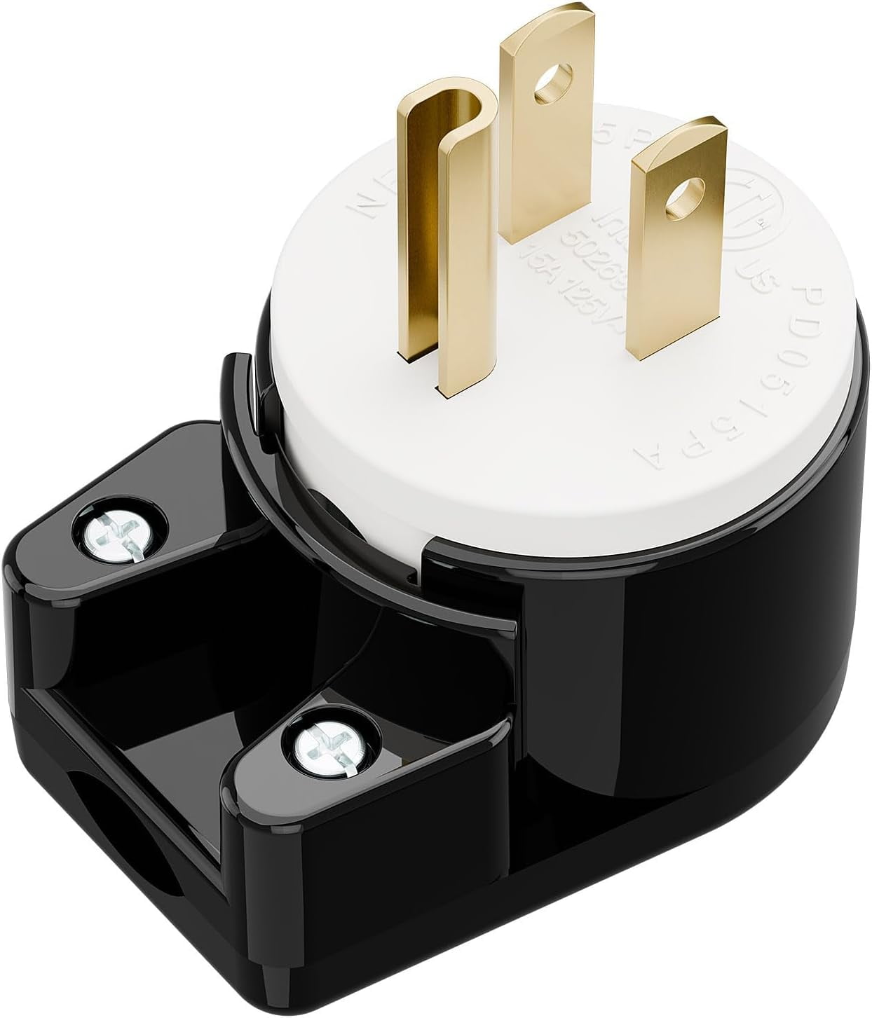Toptekits NEMA 5-15P 90-Degree Angled Male Plug,Industrial Grade 15A ...
