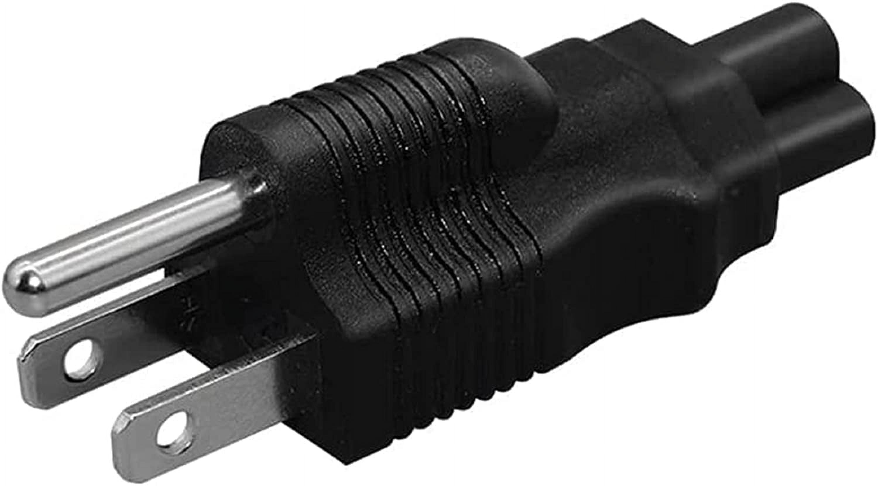Toptekits NEMA 5-15P to C5 Power Adapter, 15A 125V IEC 3Pole Male to 3 ...