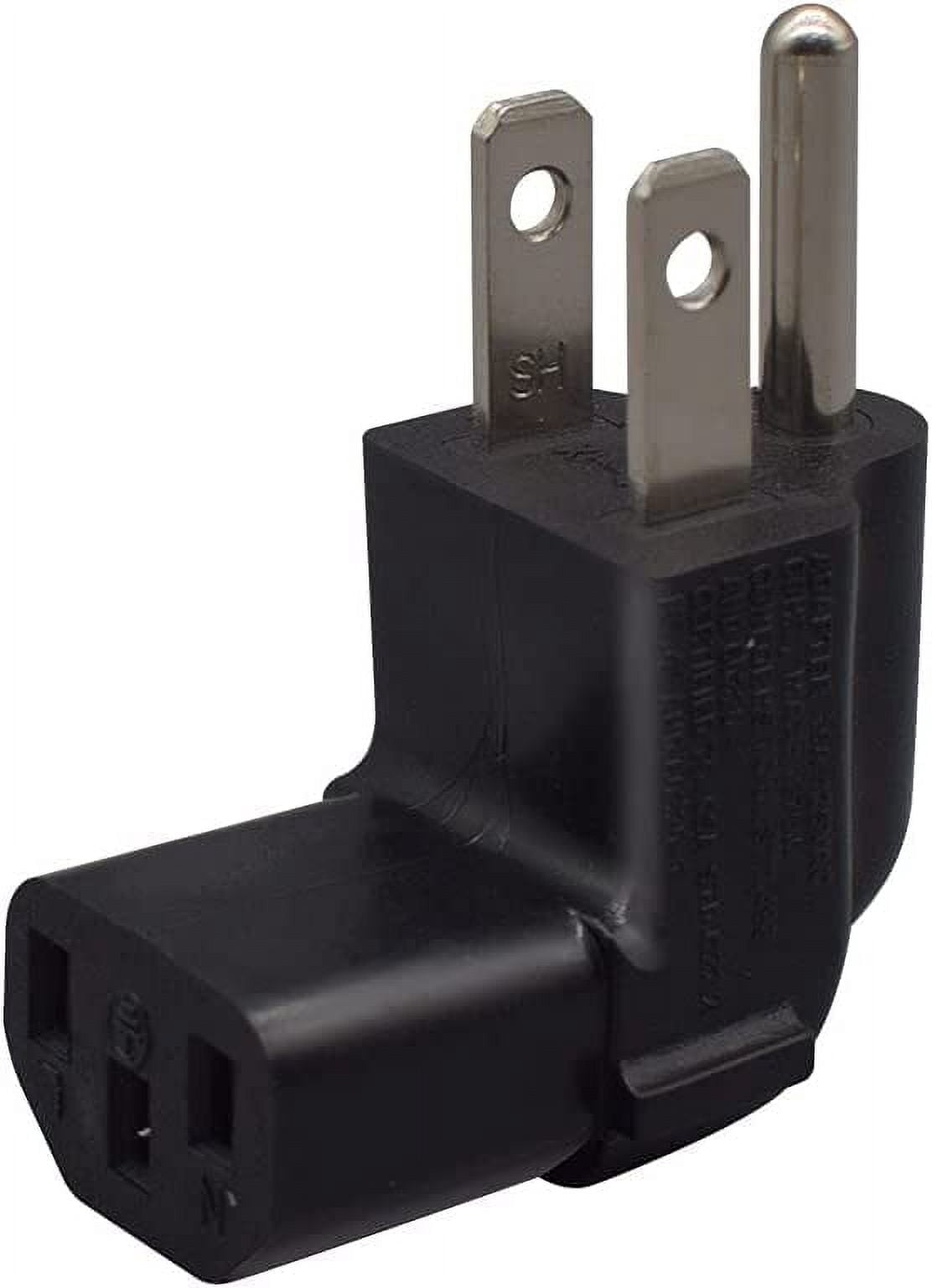 Toptekits Power Adapter 5-15P to 90 Degree C13 US NEMA 5-15P Male to ...