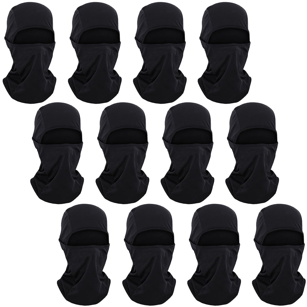 Toptie 12 Pack Black Balaclava, Mesh Cooling Adjustable Balaclava for ...