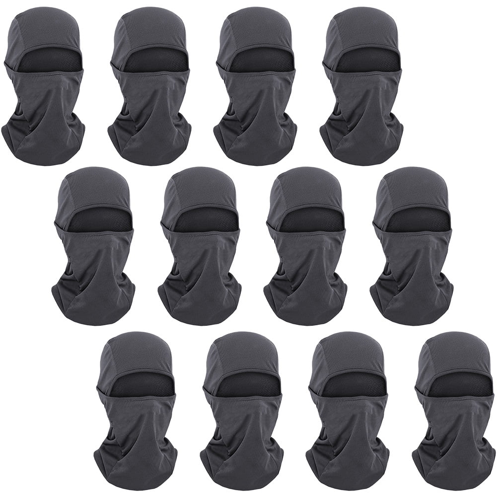 Toptie 12 Pack Black Balaclava, Mesh Cooling Adjustable Balaclava for ...