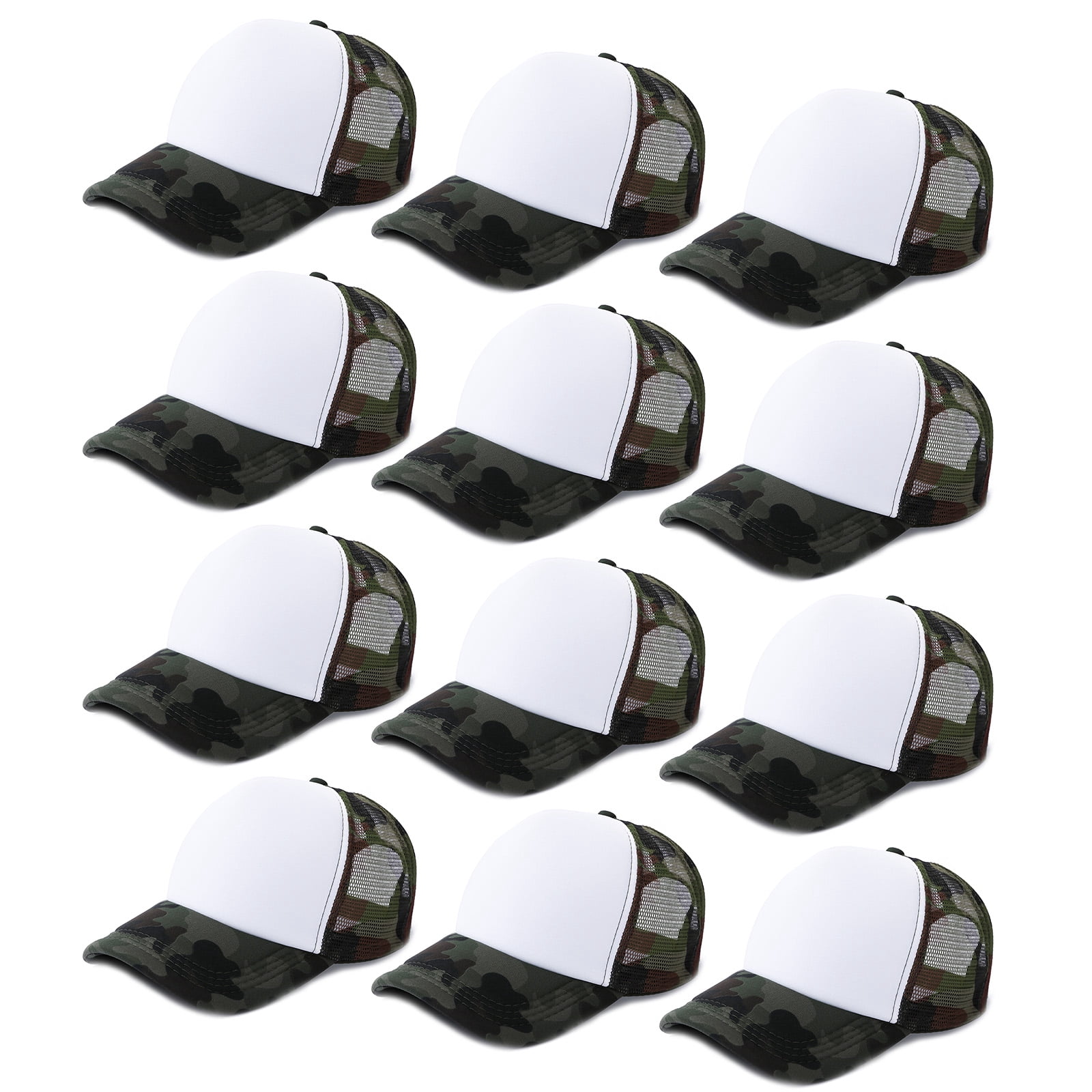 Toptie 12 Pack Kids Foam Trucker Hat Snapback Mesh Baseball Cap-Camo ...