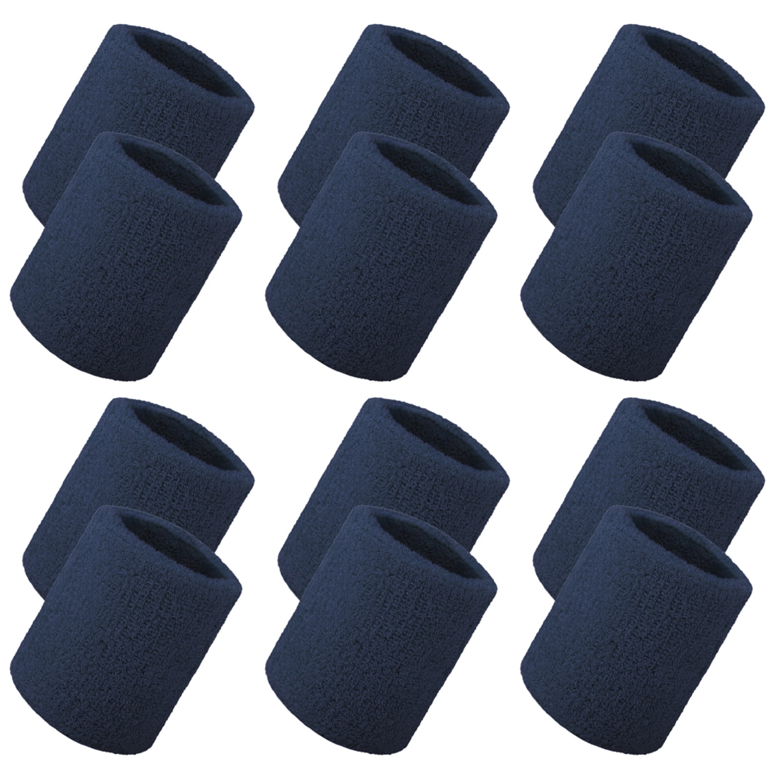 Toptie 12 Pcs Wrist Sweatbands, Cotton Terry Cloth Sports Wristbands ...