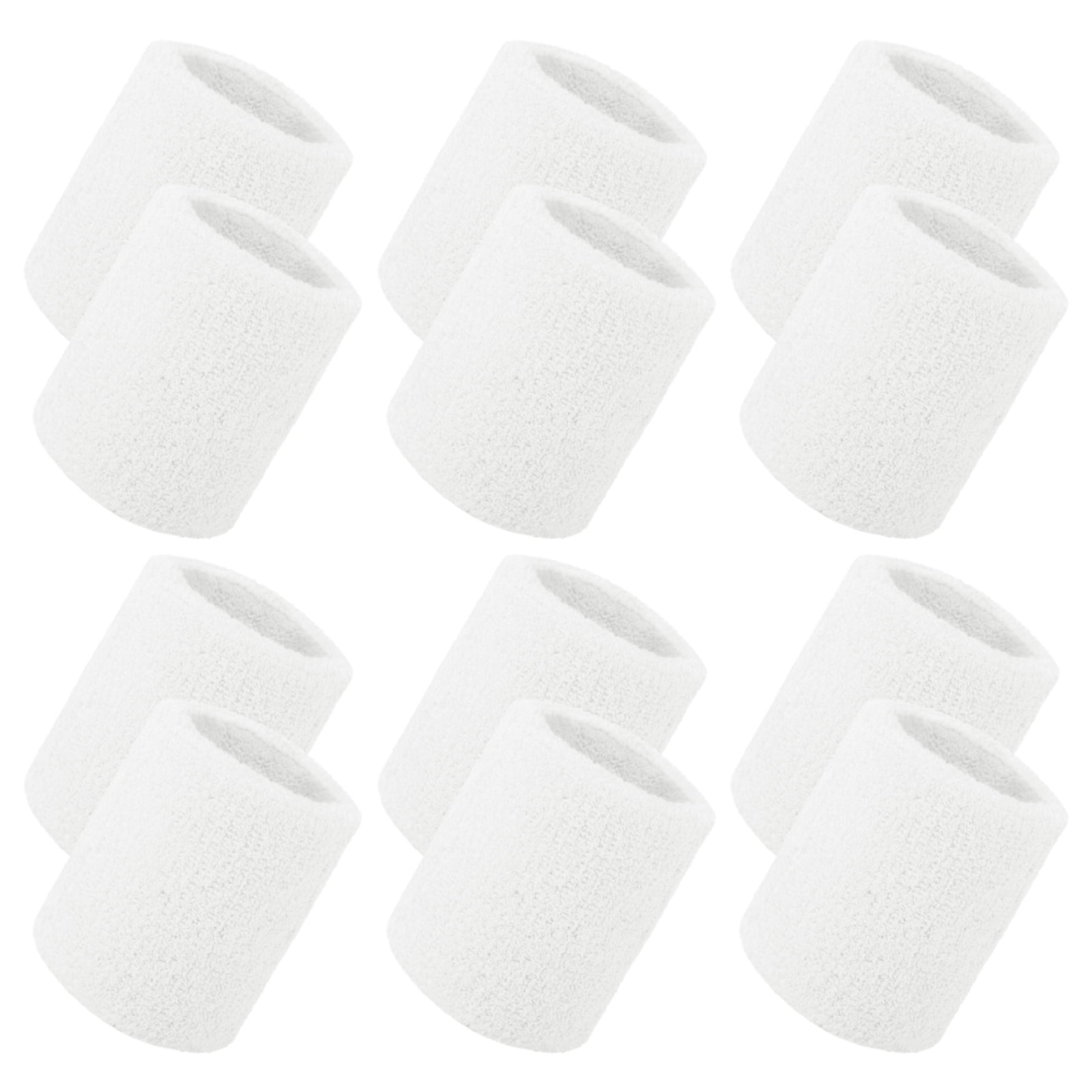 Toptie 12 Pcs Wrist Sweatbands, Cotton Terry Cloth Sports Wristbands ...