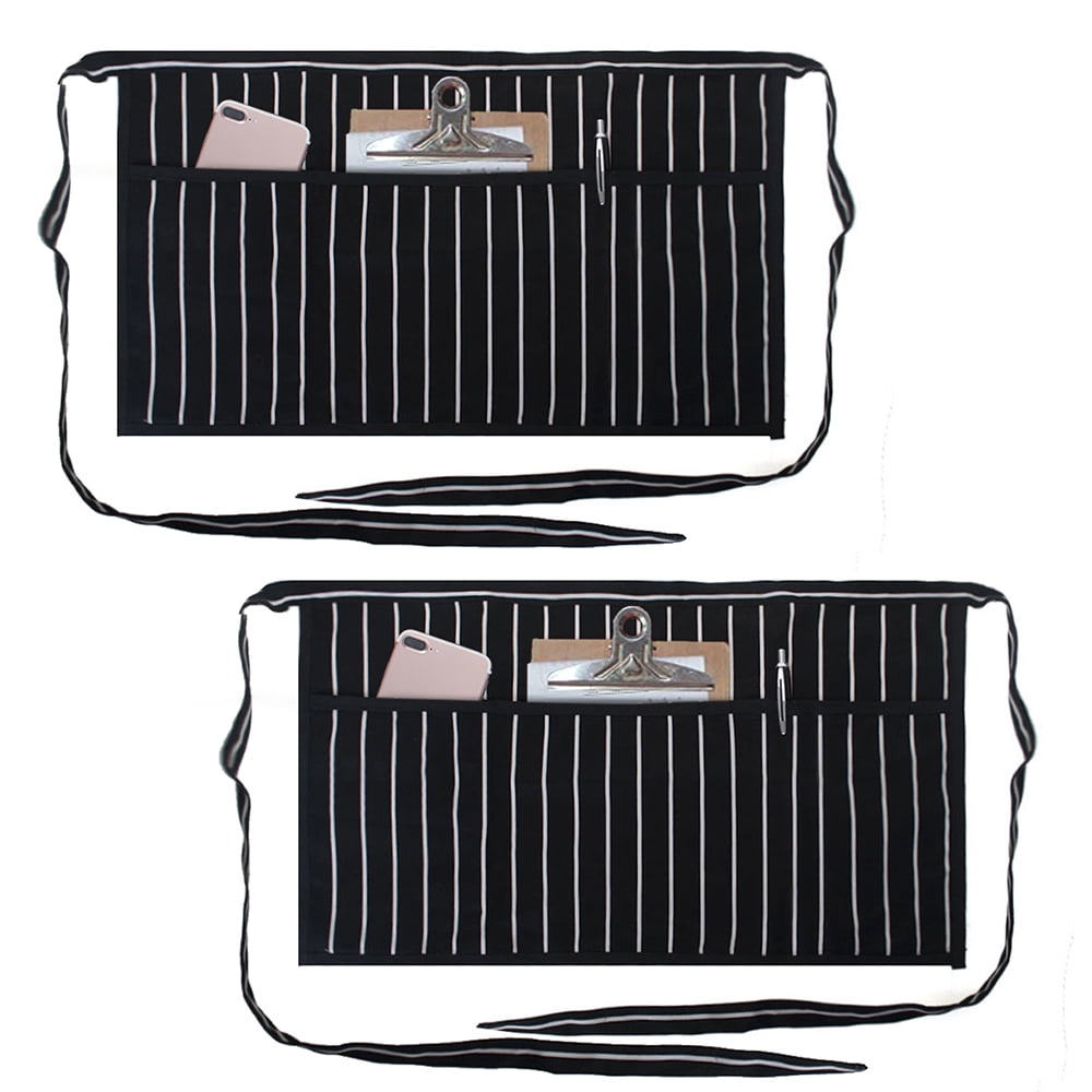 Toptie 2 Pack Waitress Waiter Server Bistro Waist Apron with 3 Pockets ...