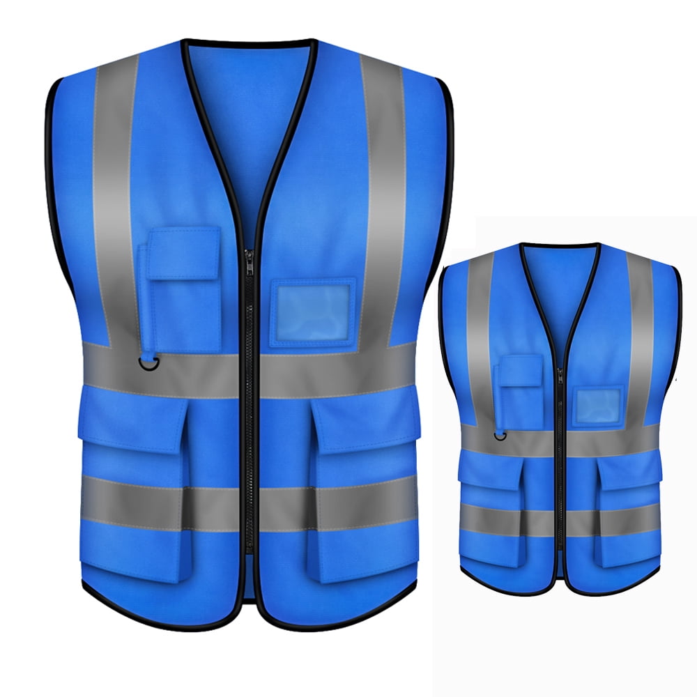 Toptie 2-Pack White Safety Vest, Incident Command Vest with 5 Pockets ...