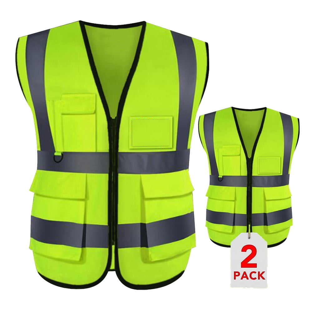 Toptie 2-Pack White Safety Vest, Incident Command Vest with 5 Pockets ...