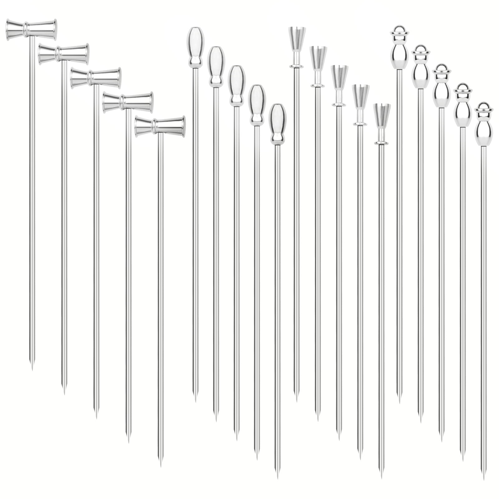 Toptie 20Pcs Cocktail Picks, 4 Inch Stainless Steel Appetizer Skewers ...