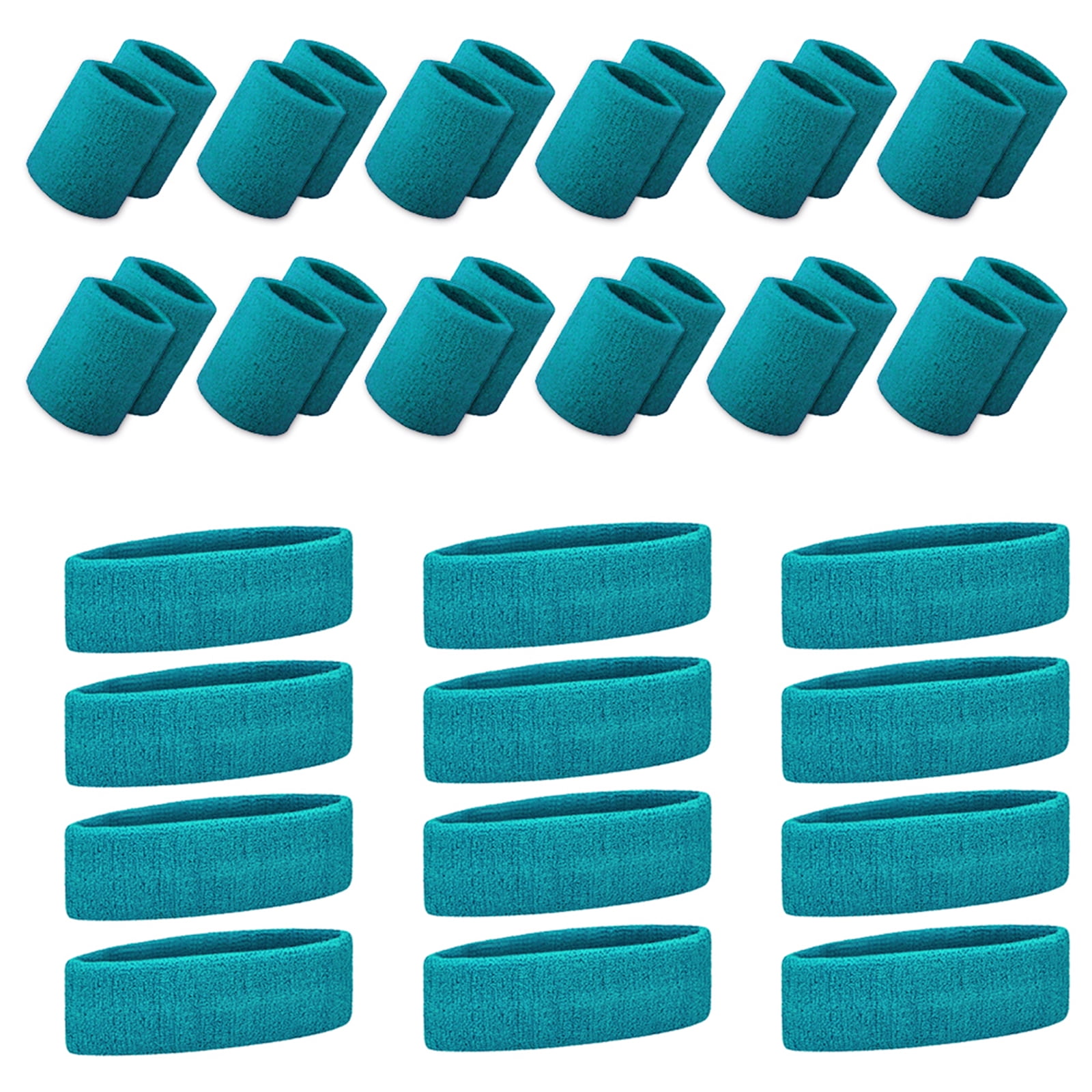 Toptie 36 Pcs Sweatbands Set, Cotton Sports Sweat Band (12 Headbands ...