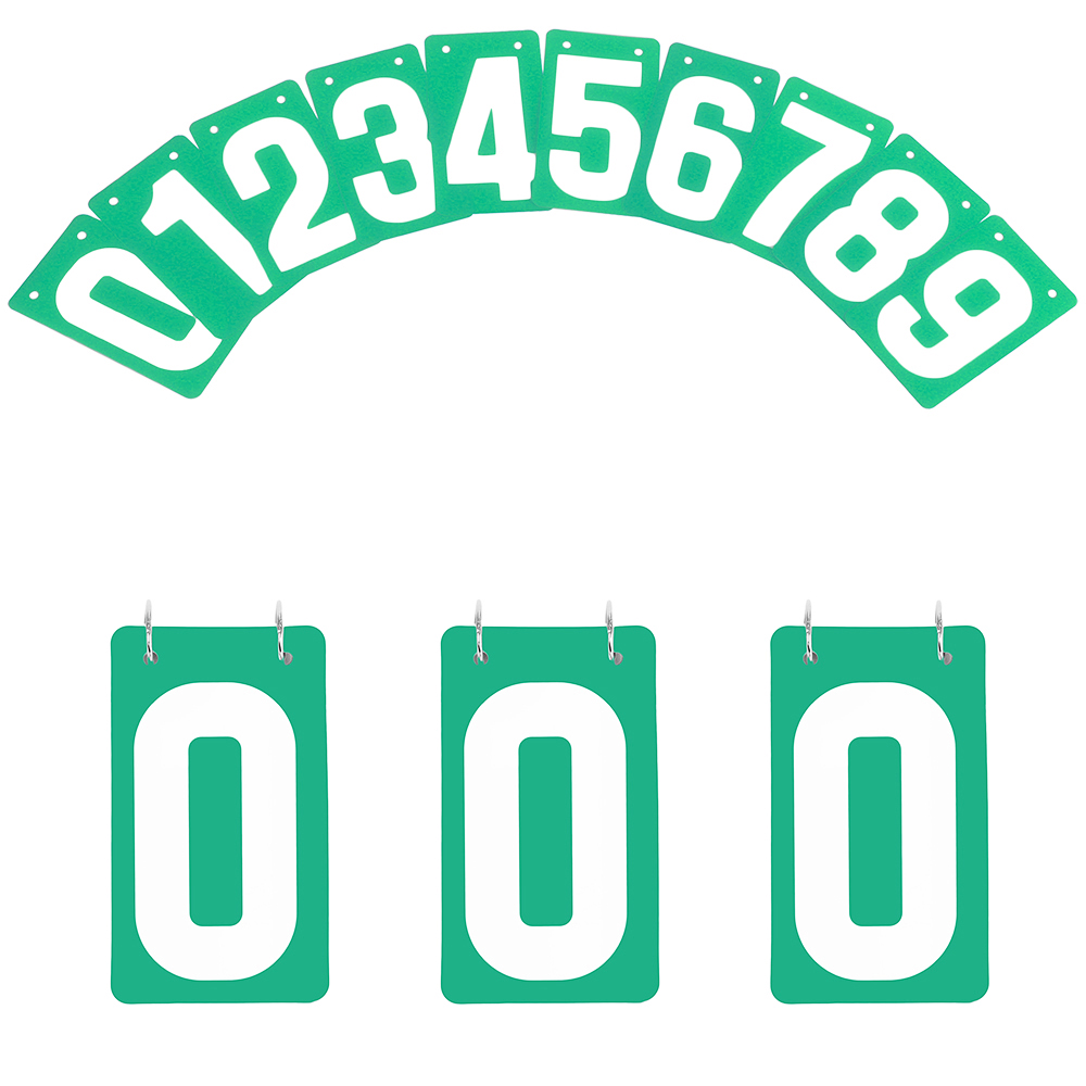 Toptie 4 Sets PVC Number Cards, Plastic Portable 0-9 Flip Scorekeeper ...