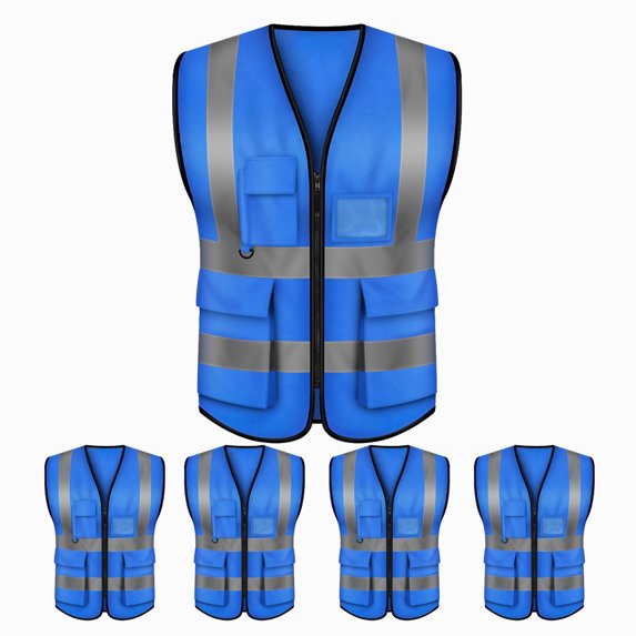 Toptie 5 Packs White Safety Vest, Incident Command Vest with 5 Pockets ...