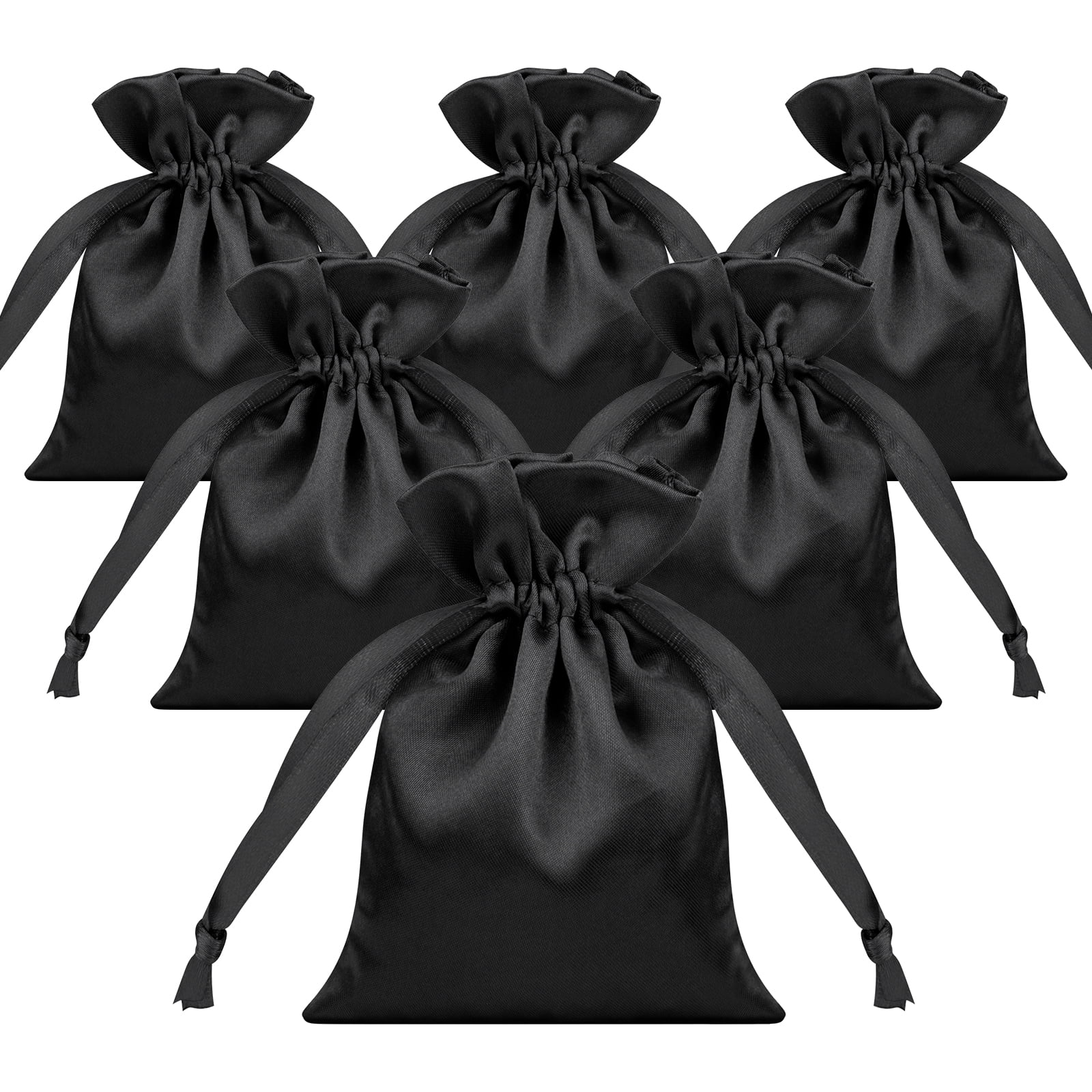 Toptie 50 Pcs Black Satin Gift Bags 4x6 Inches, Jewelry Bags with ...