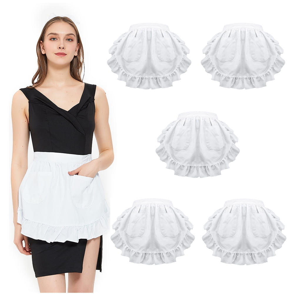 Toptie 6 Pack Cotton Waist Aprons for Kids, Christmas Maid Aprons with ...