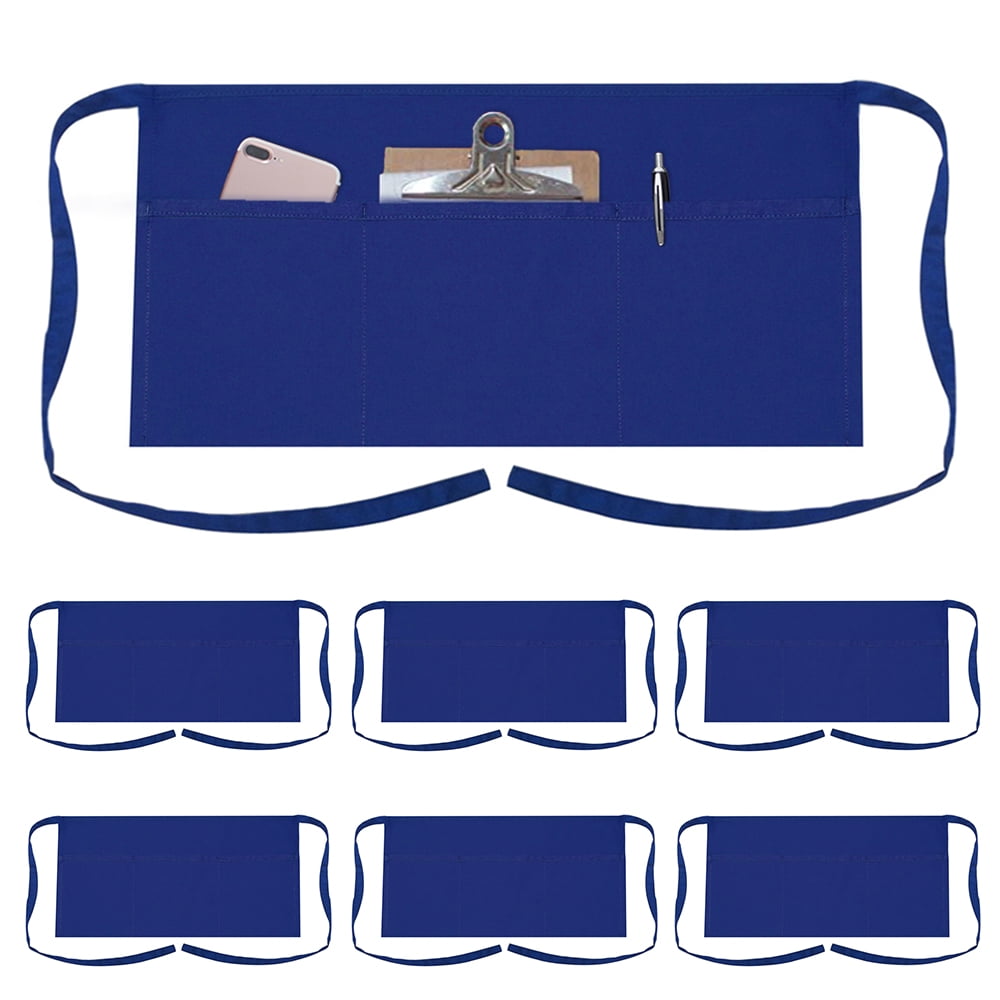 TOPTIE 6 Pack Waitress Waiter Server Bistro Waist Apron with 3 Pockets ...