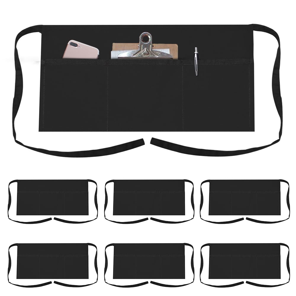 Toptie 6 Pack Waitress Waiter Server Bistro Waist Apron with 3 Pockets ...