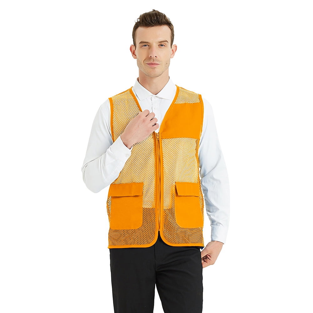 Toptie Adult Mesh Vest Zipper Supermarket Team Volunteer Uniform Vest ...