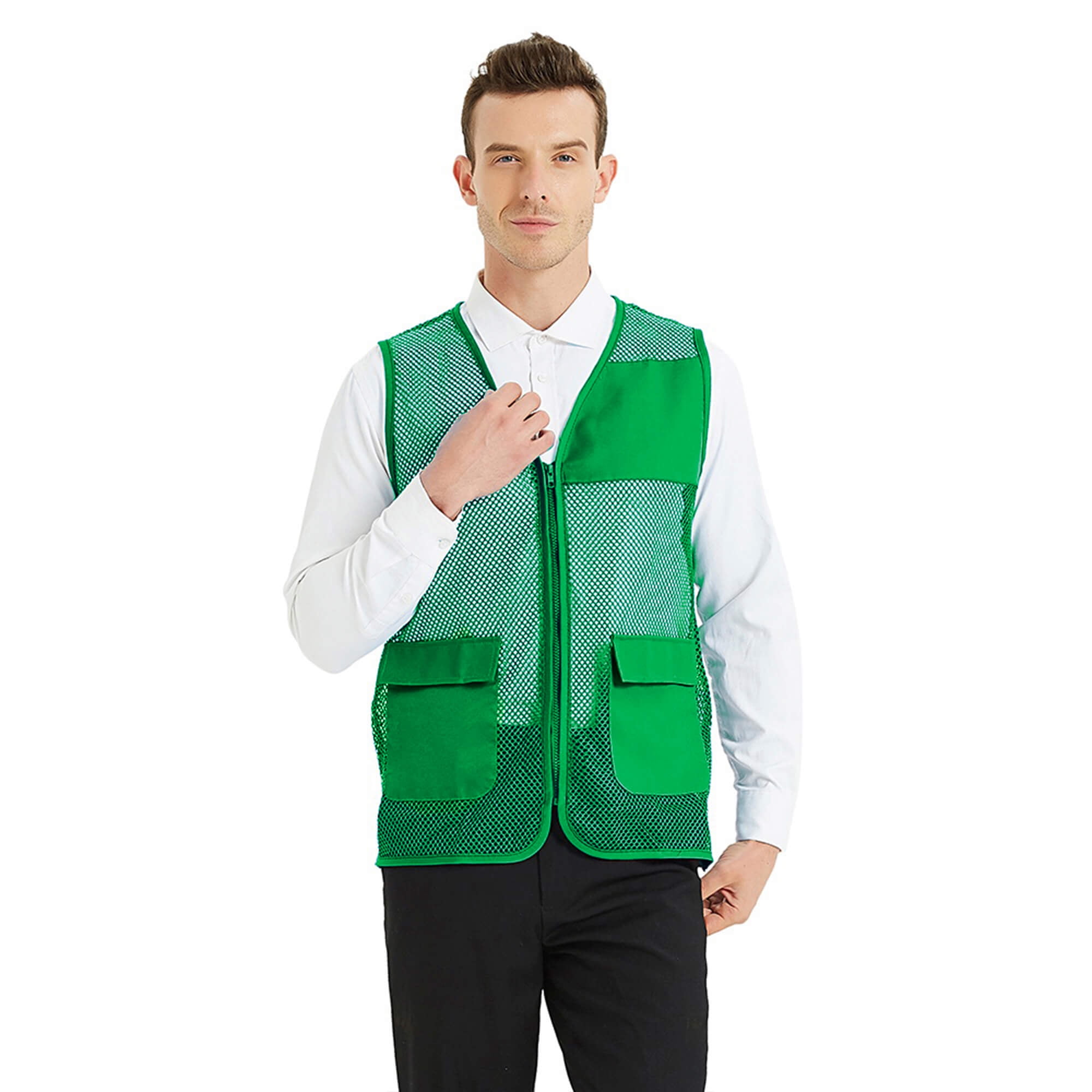 Toptie Adult Mesh Vest Zipper Supermarket Team Volunteer Uniform Vest ...