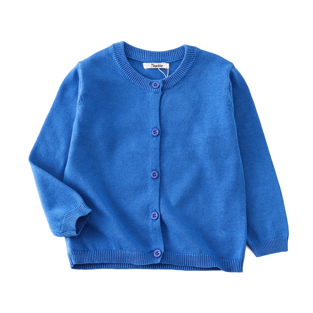 Toptie Baby Girl Toddler Cotton Uniform Cardigan Sweater-Royal Blue-4T ...