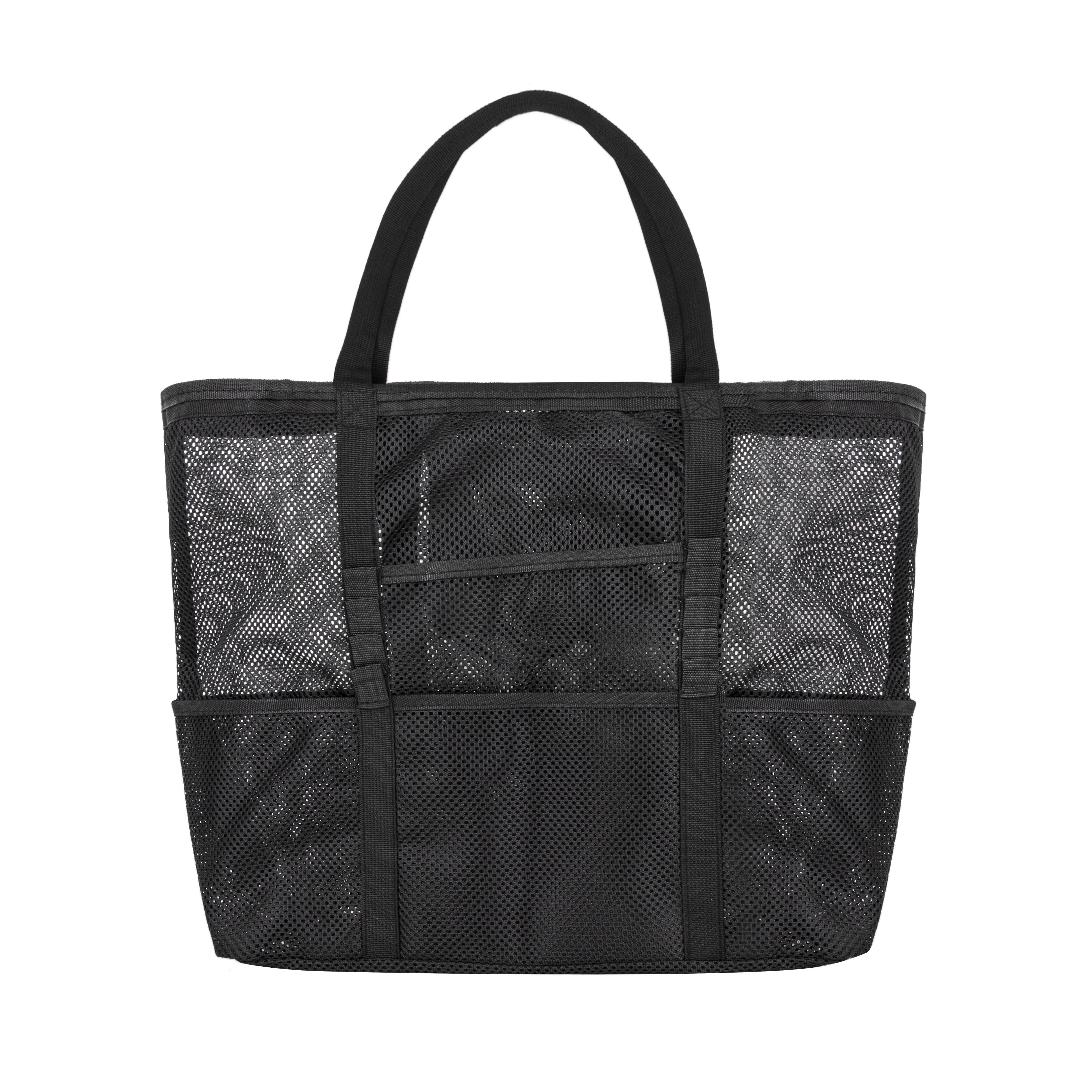 Toptie Beach Bag for Women, Mesh Tote Bag with Spacious Space, Large ...